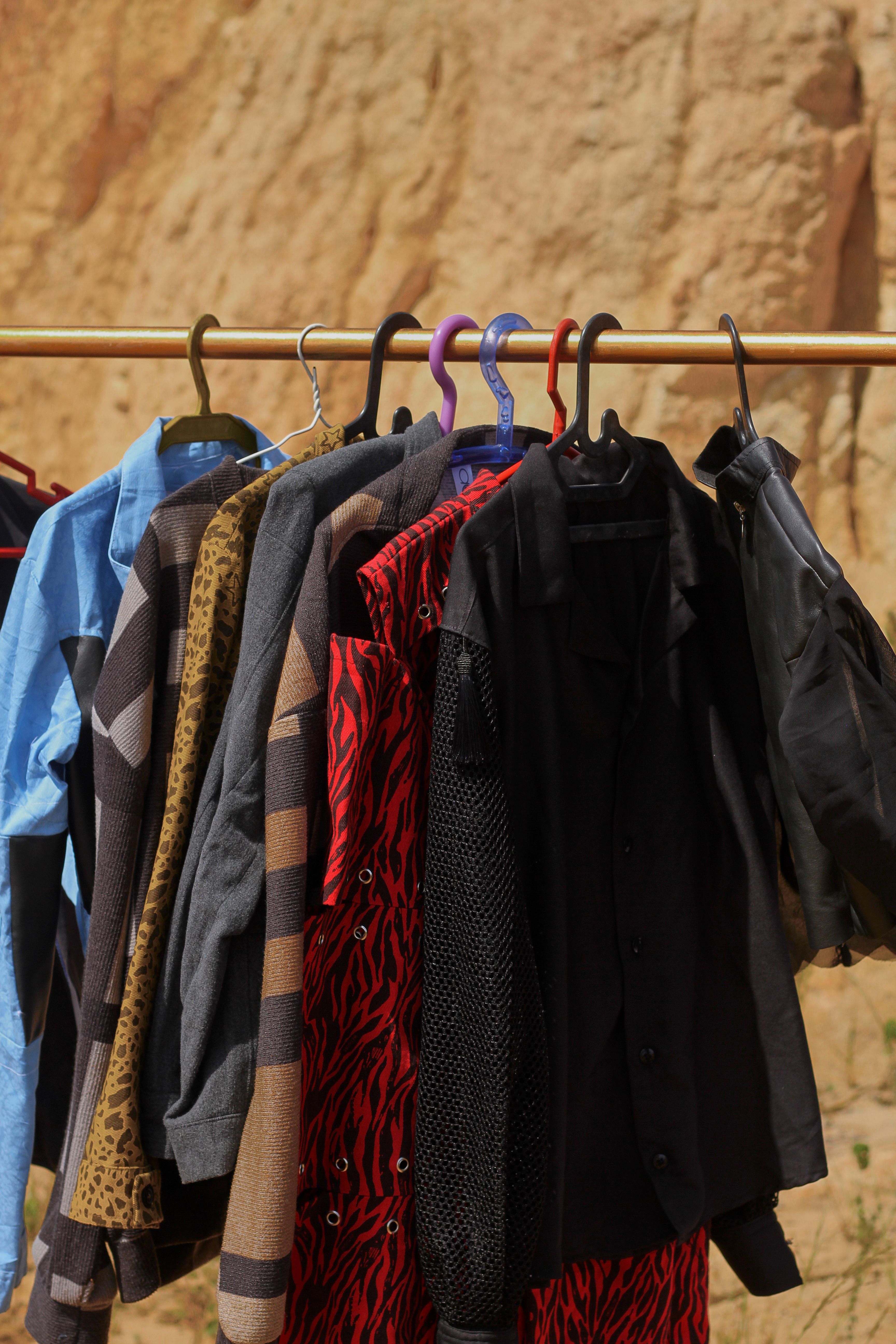 Colorful Clothes Hanging Against Desert Background · Free Stock Photo