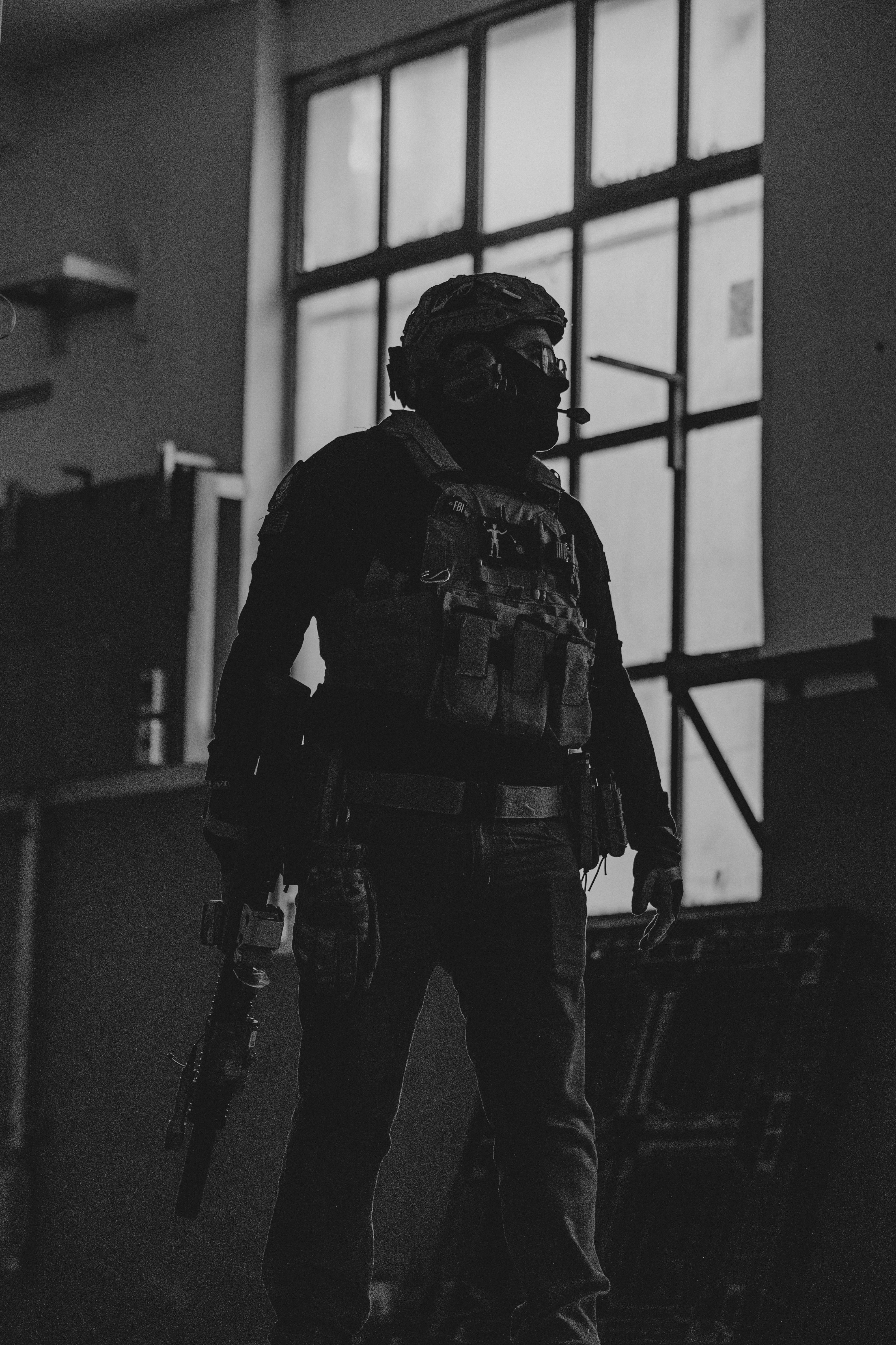 Dramatic Black and White Soldier Silhouette · Free Stock Photo