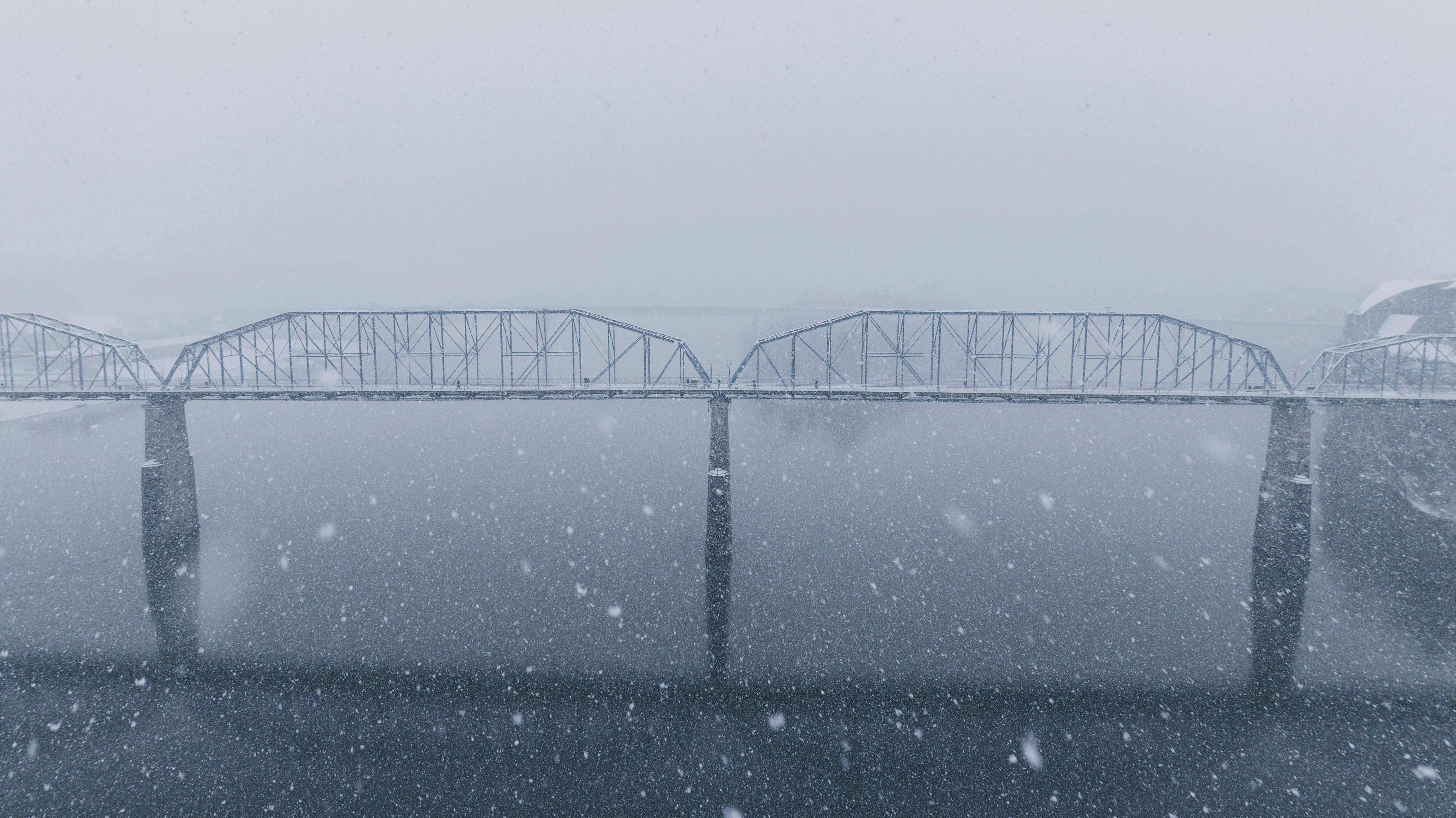 Chattanooga Snow-Covered Bridge in Winter · Free Stock Photo