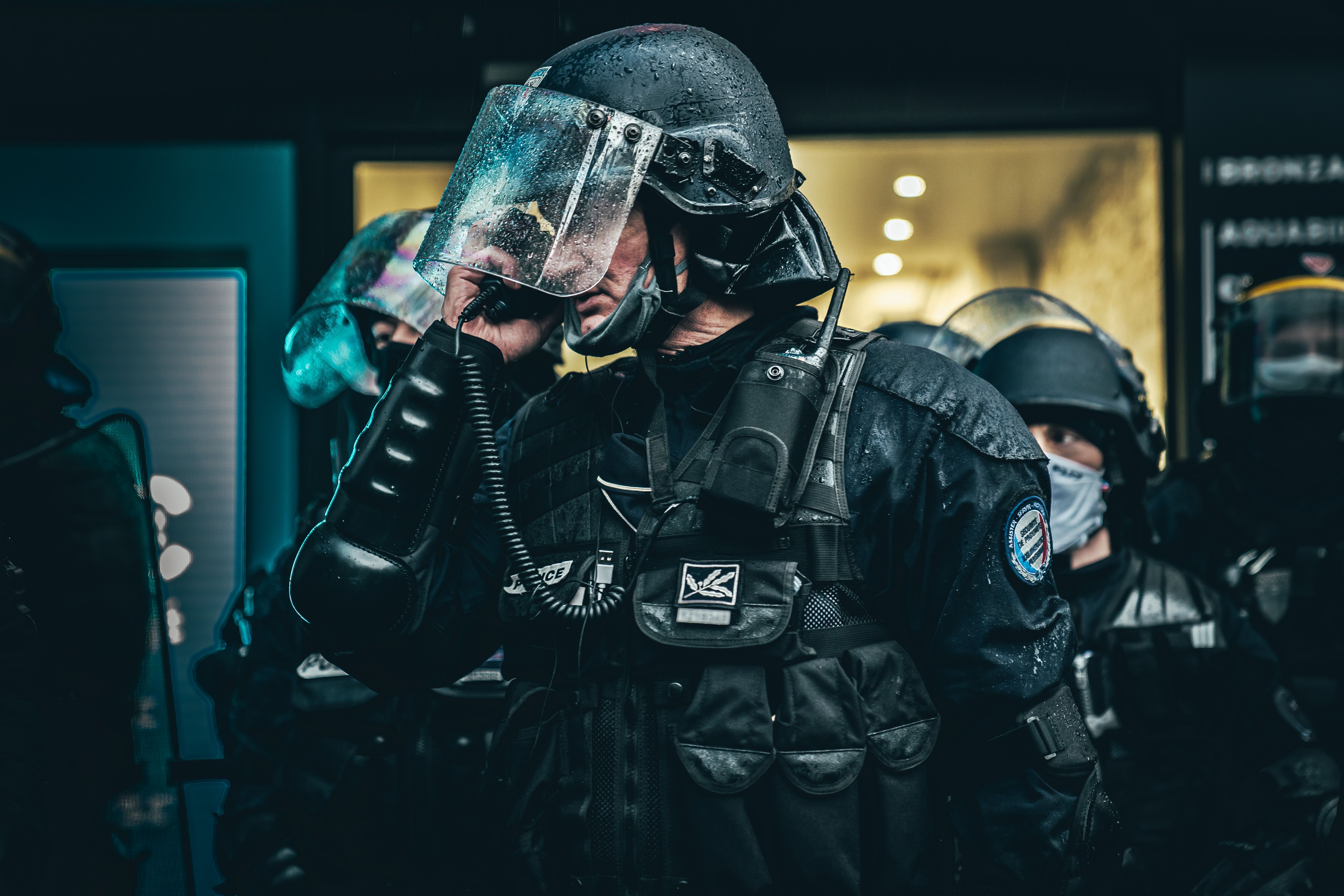 French Police Officers in Tactical Gear · Free Stock Photo