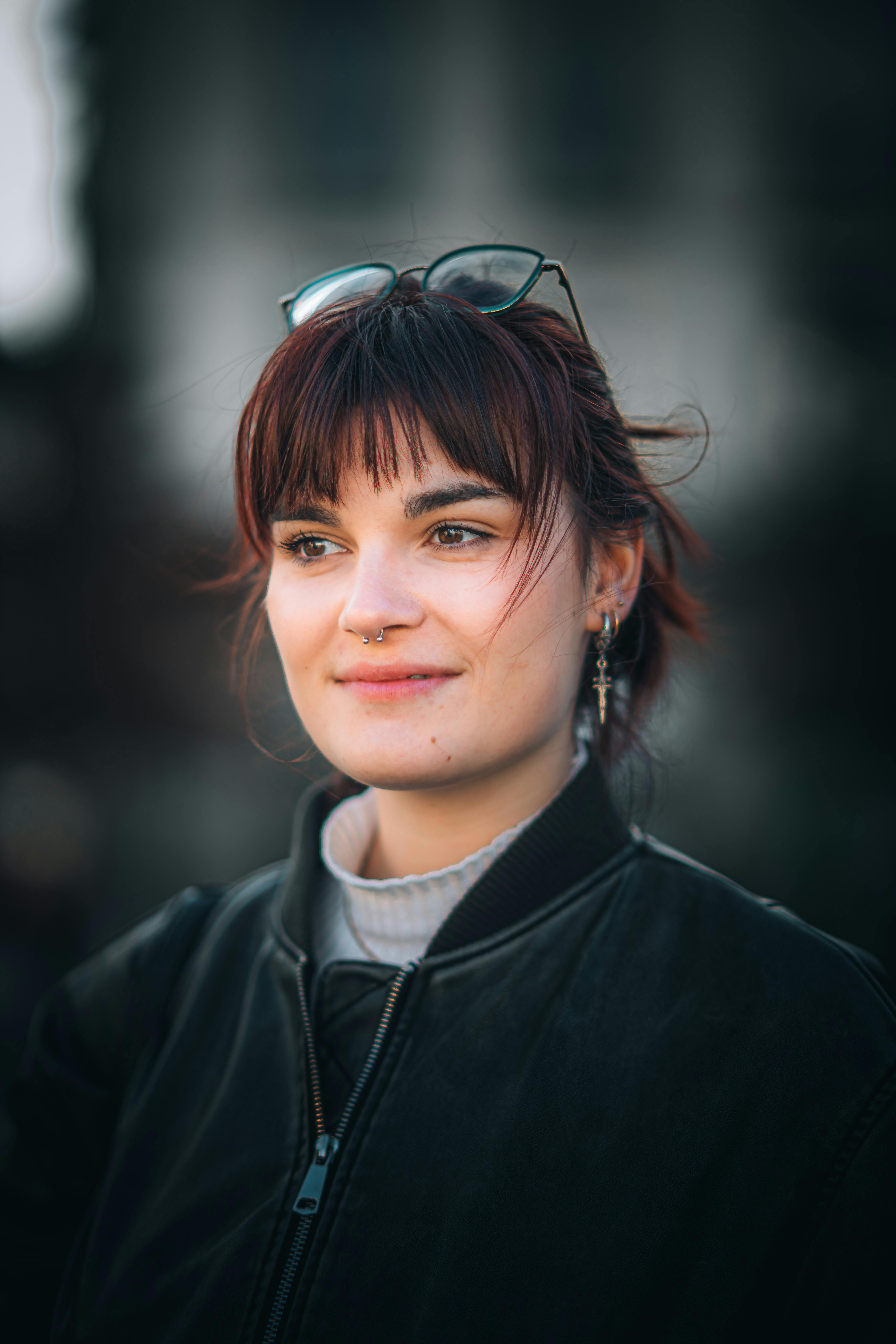 Portrait of a Young Woman with Piercings · Free Stock Photo