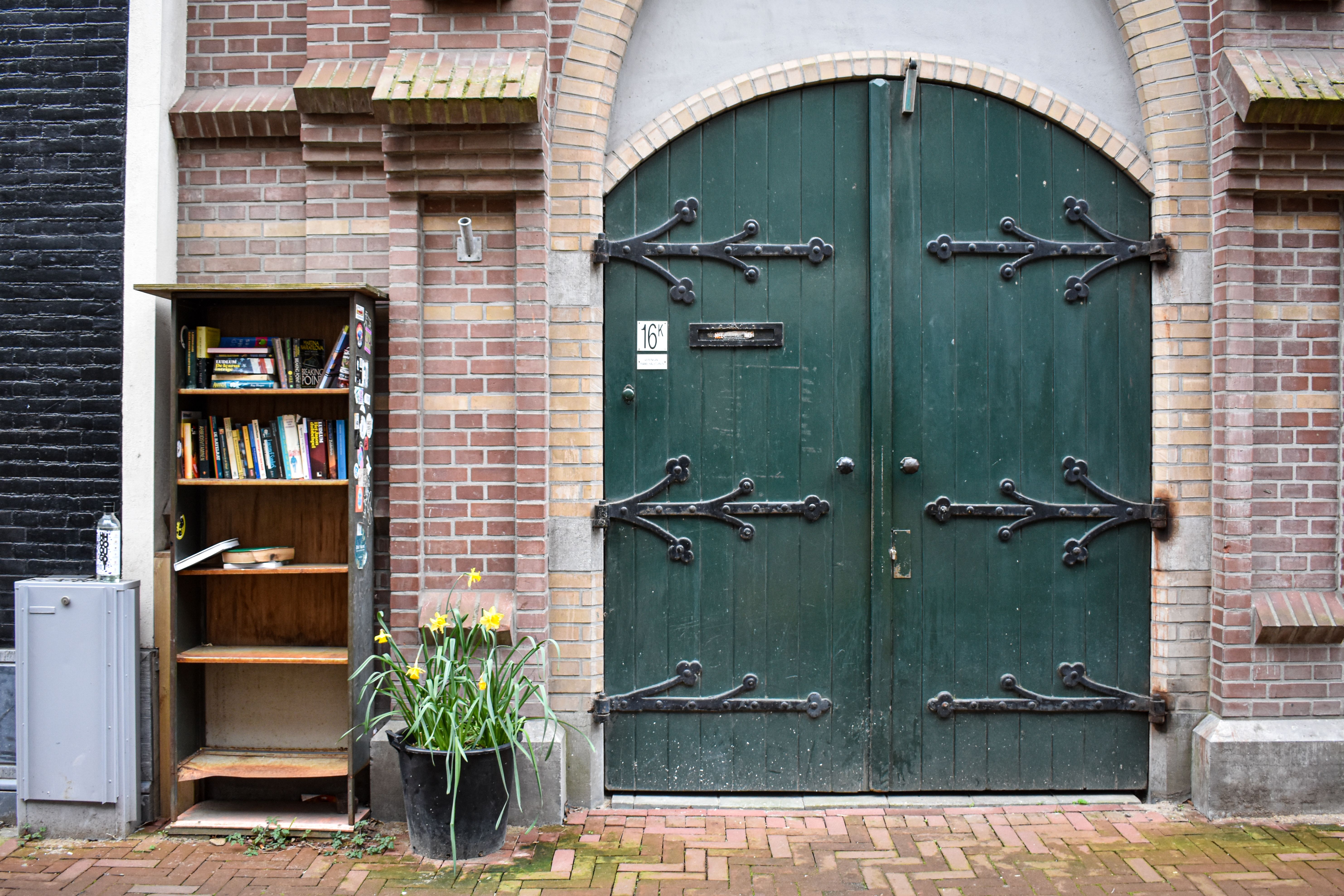 Street Library by Historic Green Door in Amsterdam · Free Stock Photo