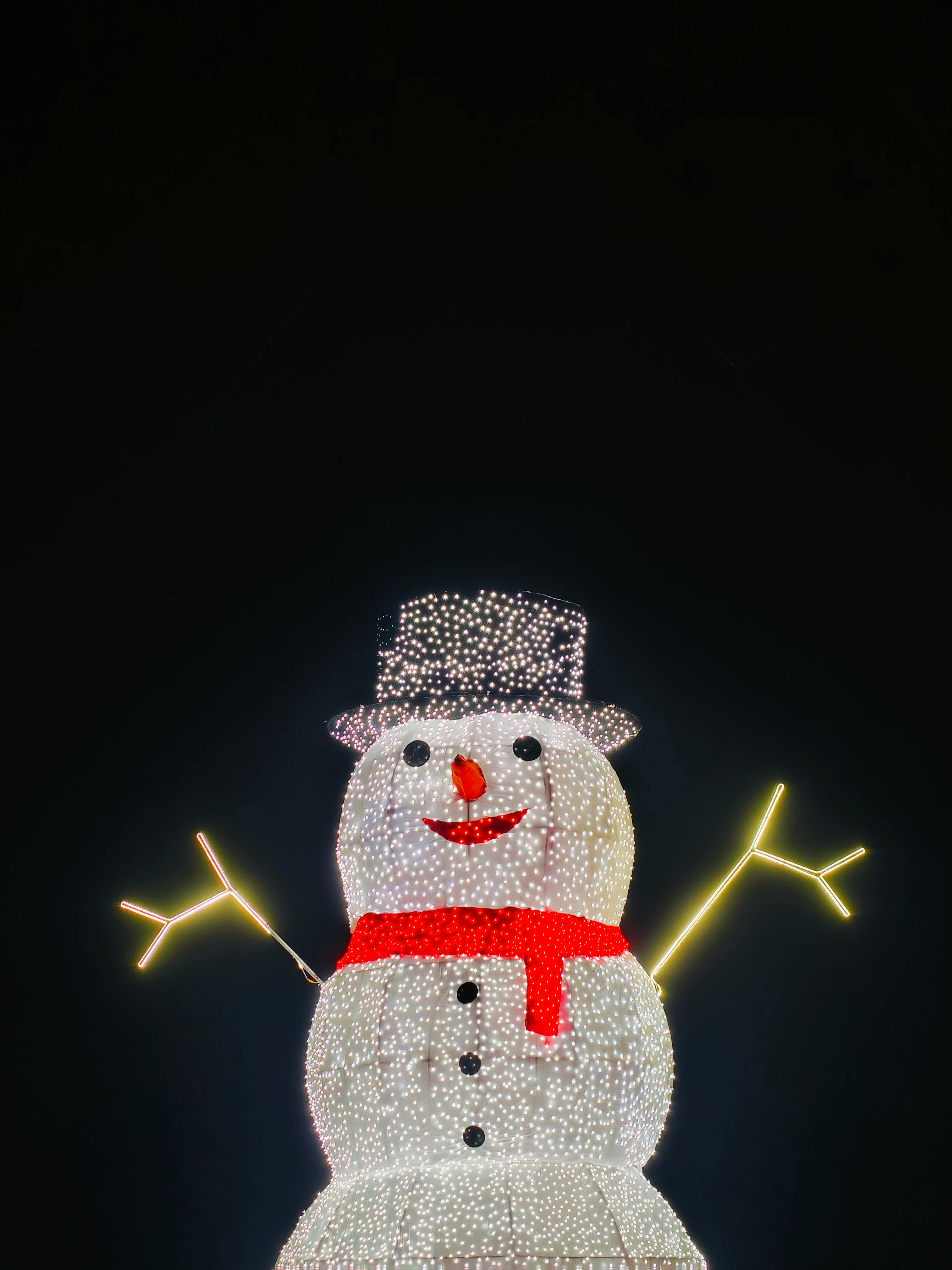 Red and White Snowman Standee Decor · Free Stock Photo