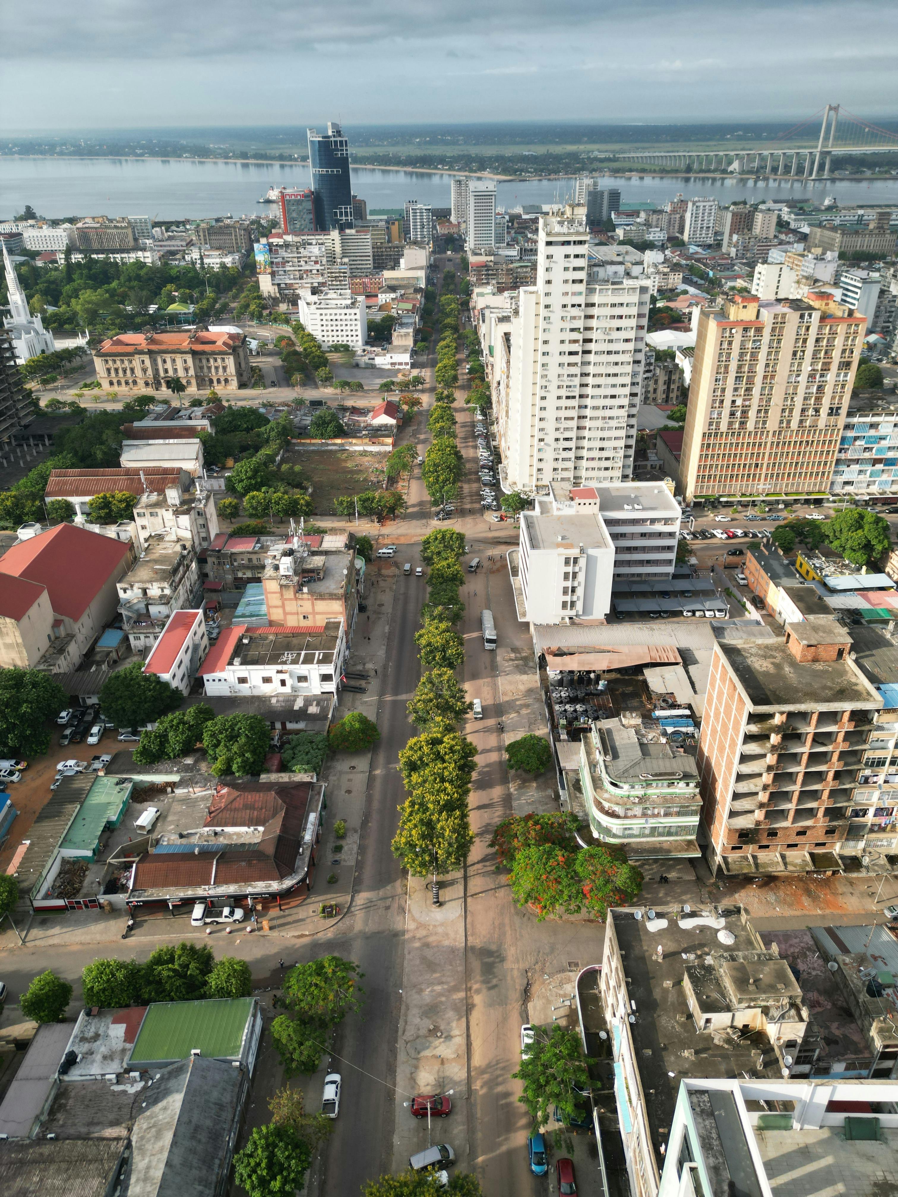 Aerial View of Maputo Cityscape with Bustling Streets · Free Stock Photo
