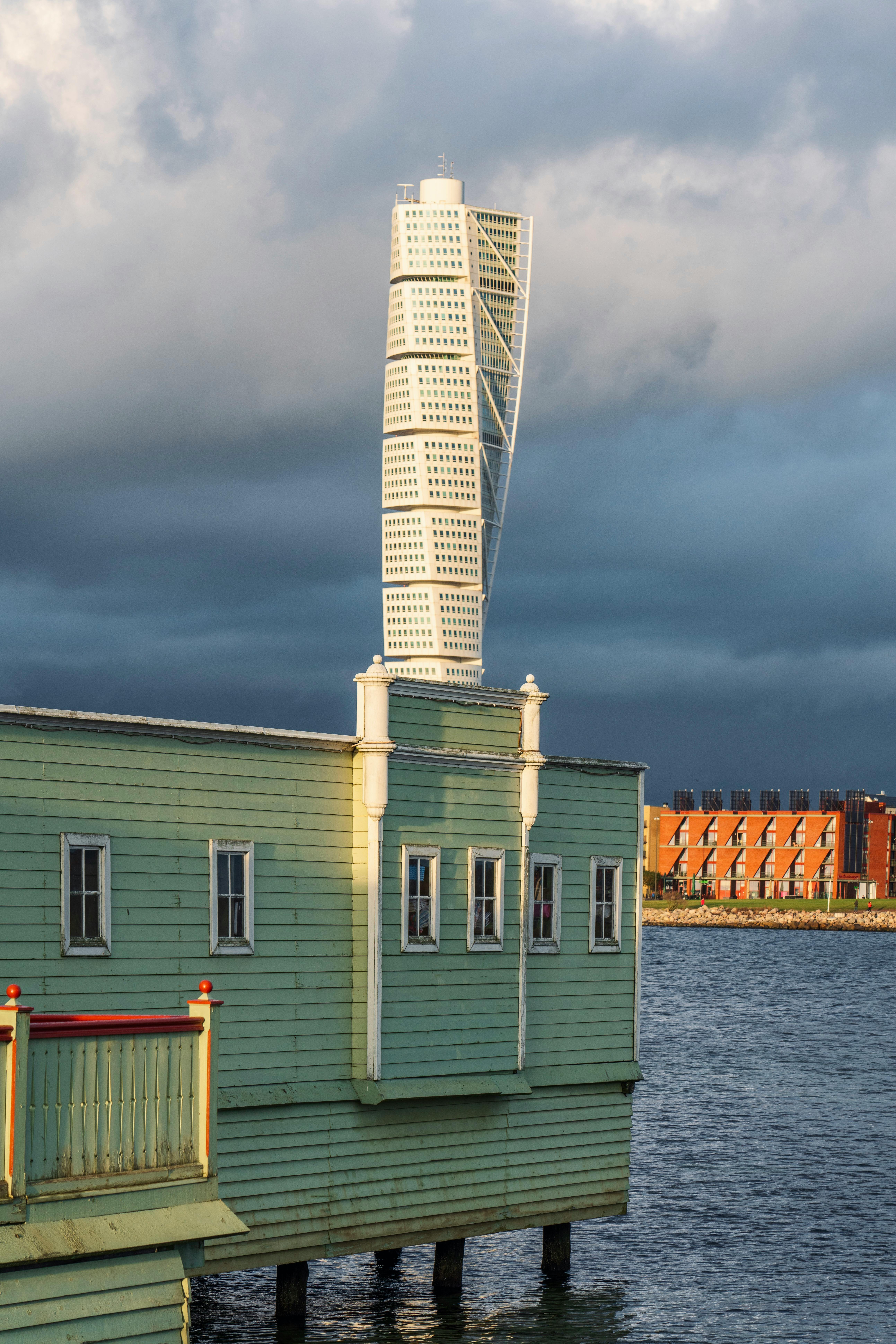 Turning Torso Tower in Malmö at Sunset · Free Stock Photo