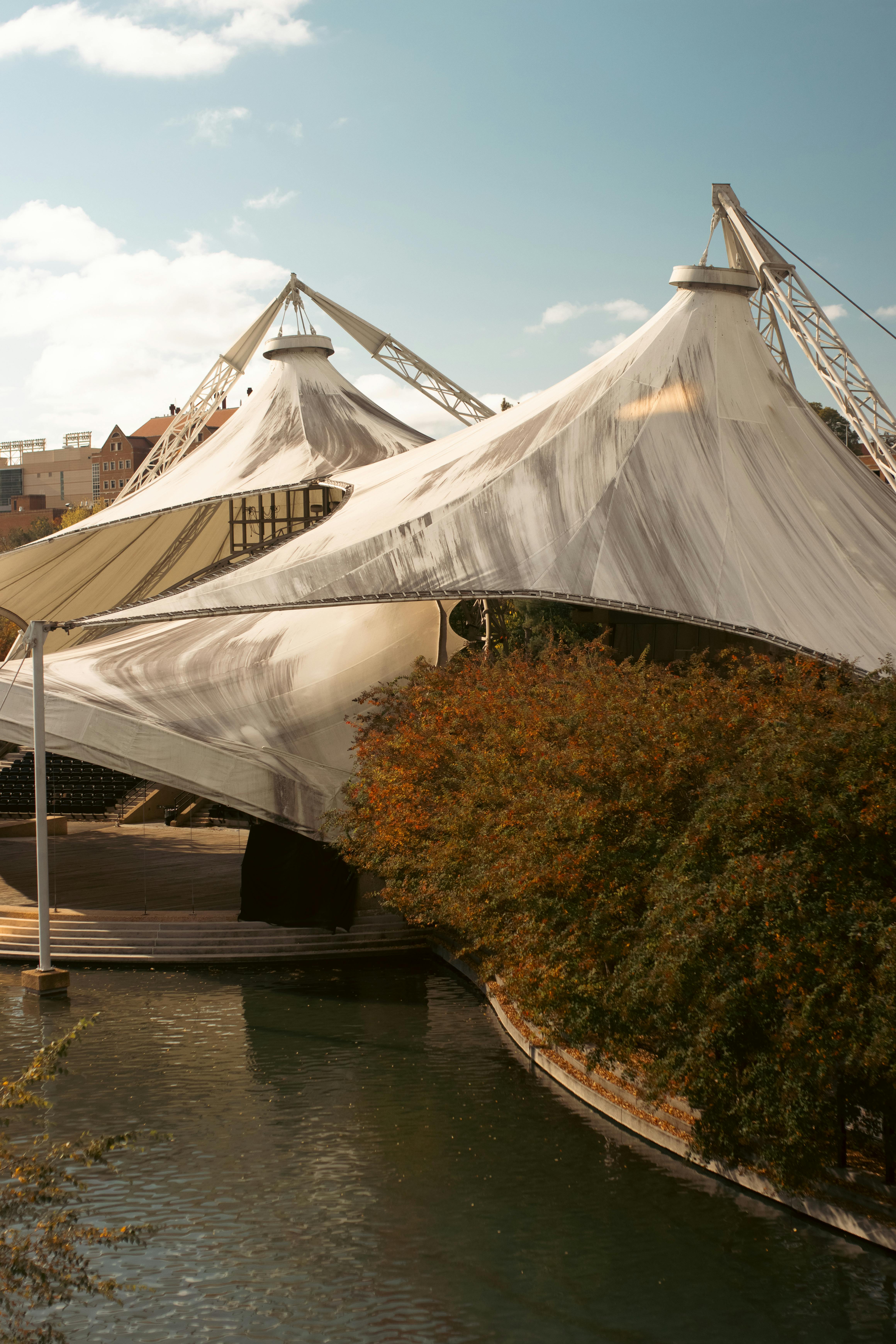 Modern Architectural Canopy by Waterfront · Free Stock Photo