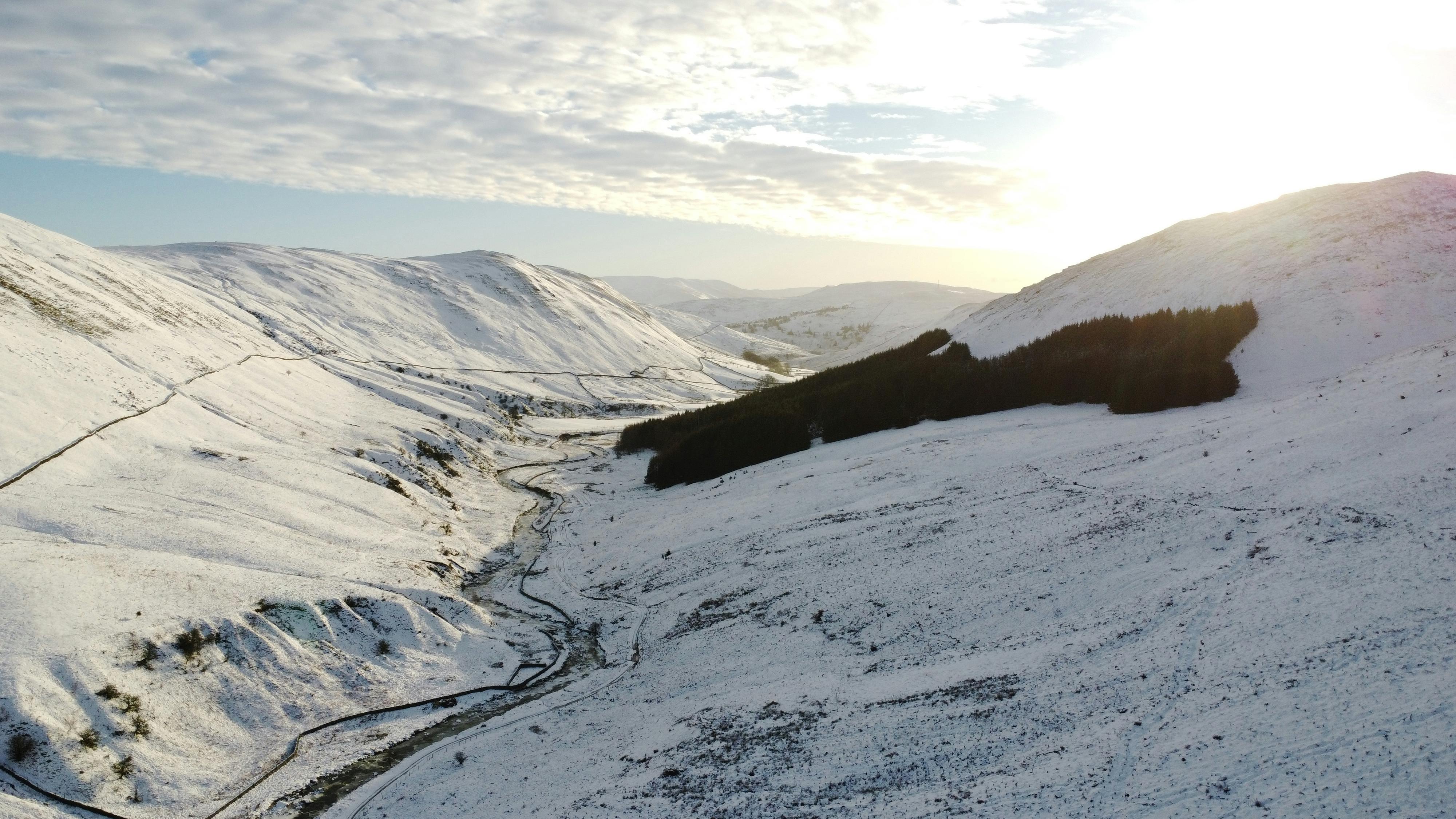 Stunning Aerial View of Snowy English Mountains · Free Stock Photo
