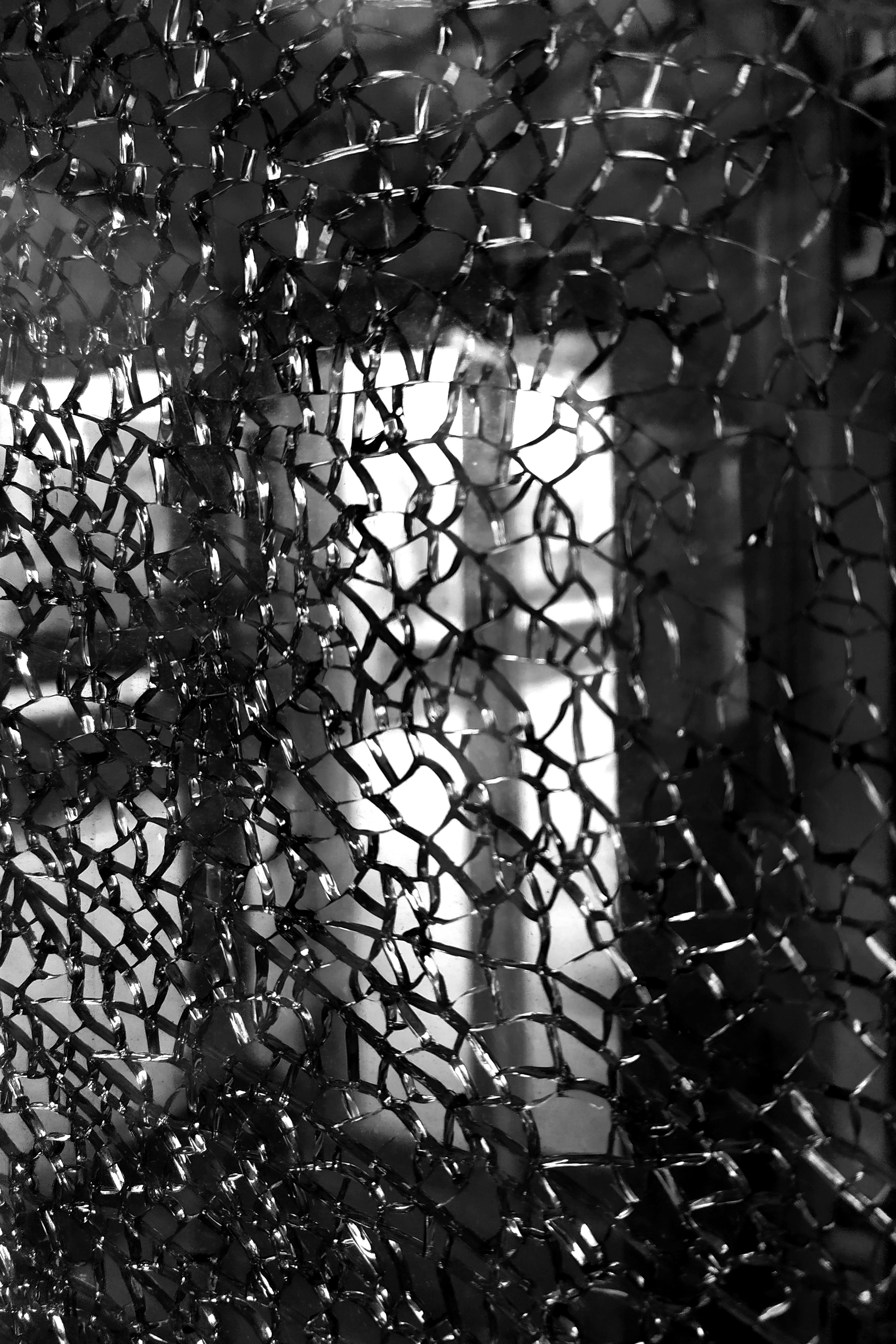 Abstract Black and White Cracked Glass Texture · Free Stock Photo