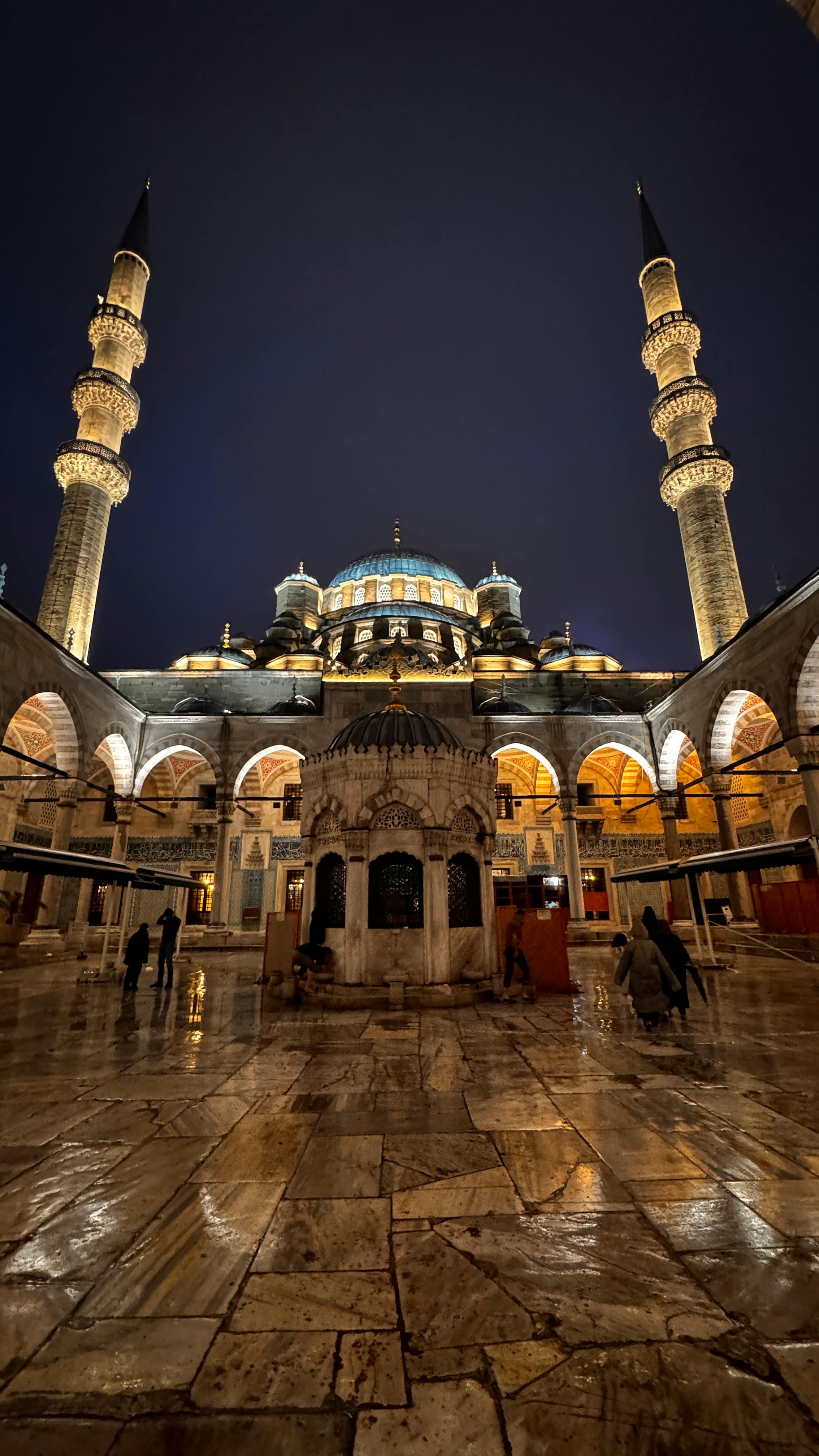Suleymaniye Mosque at Night Illuminated Grandeur · Free Stock Photo