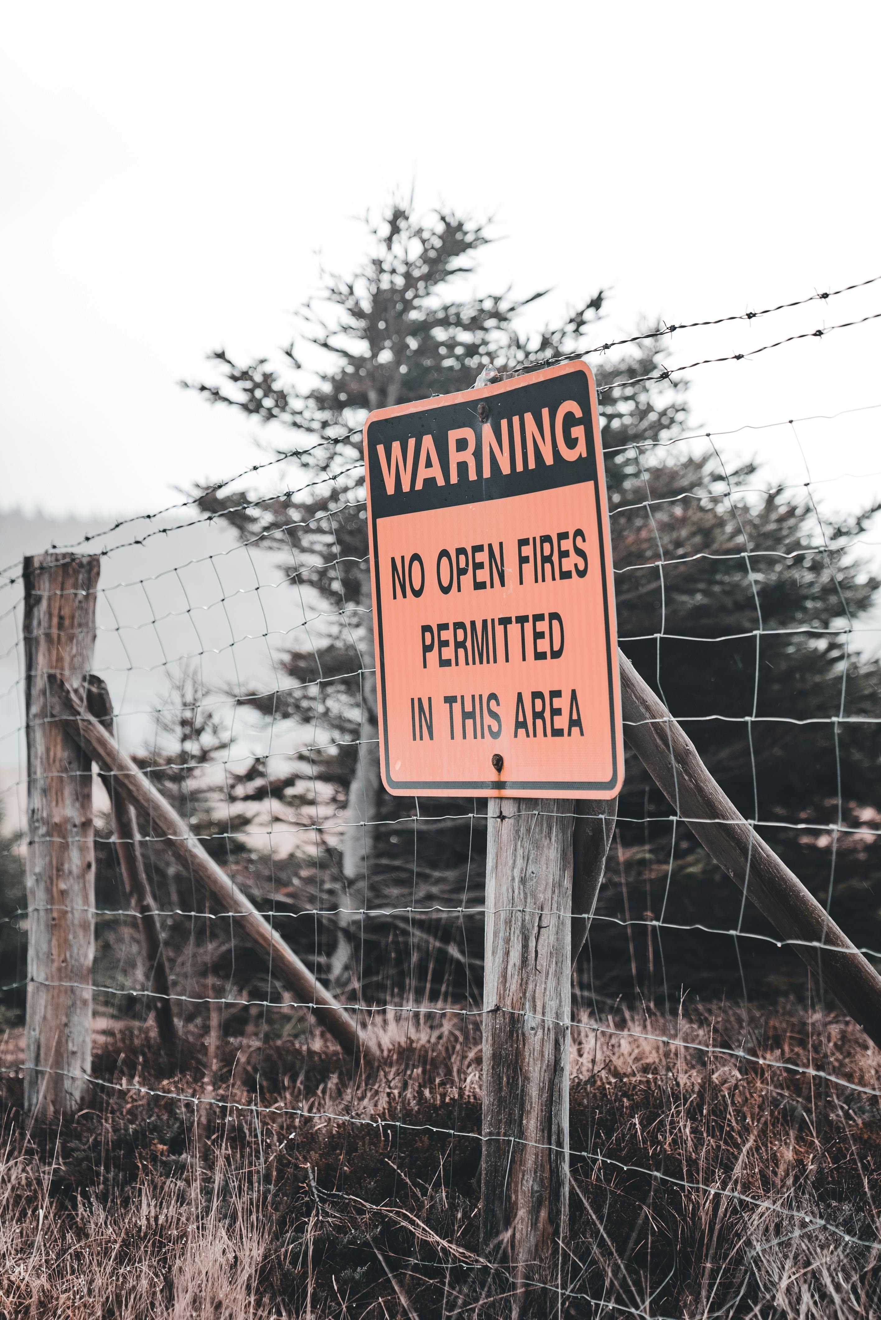 Warning Sign in Forested Area Prohibiting Fires · Free Stock Photo