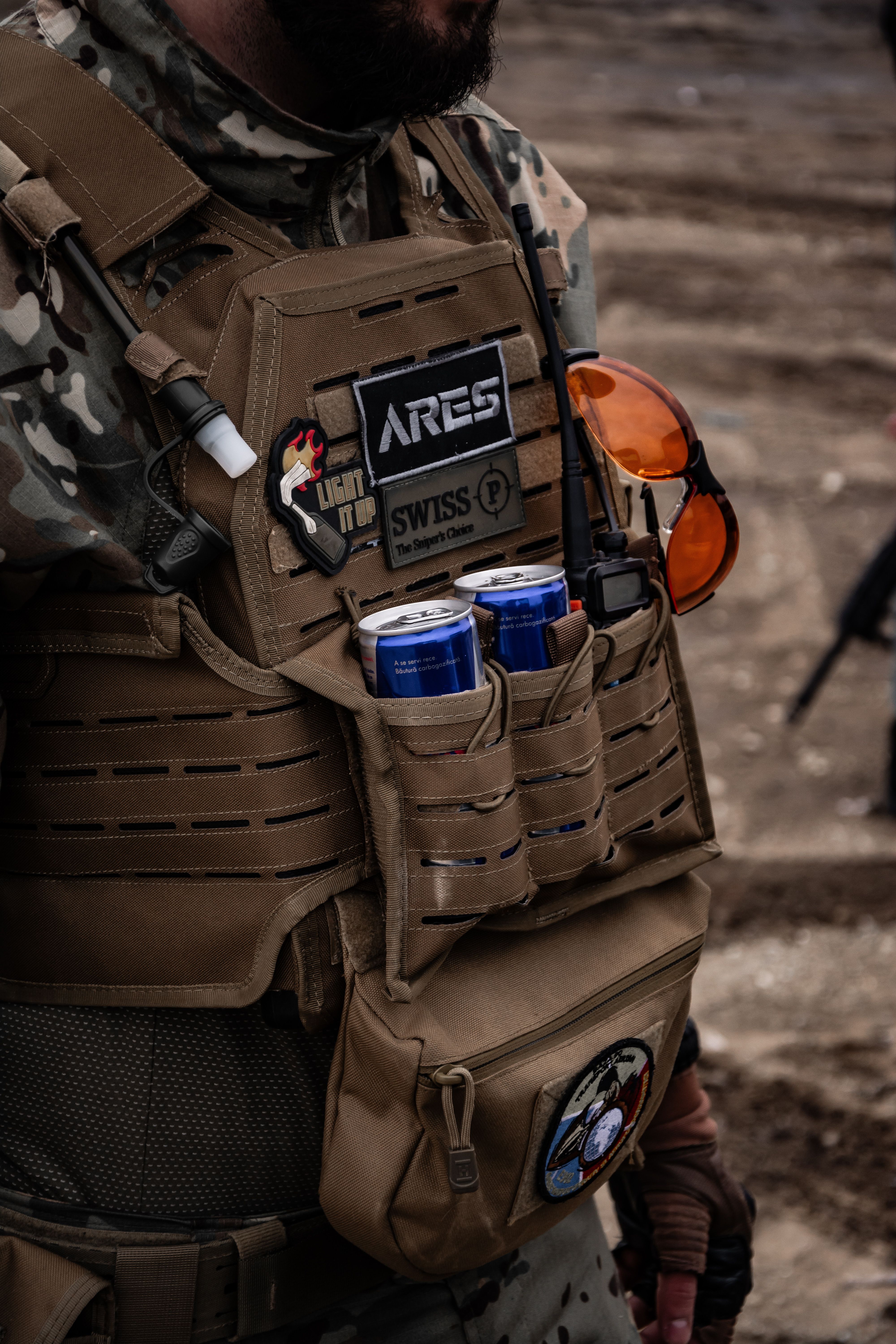 Tactical Vest with Patches and Gear on Soldier · Free Stock Photo