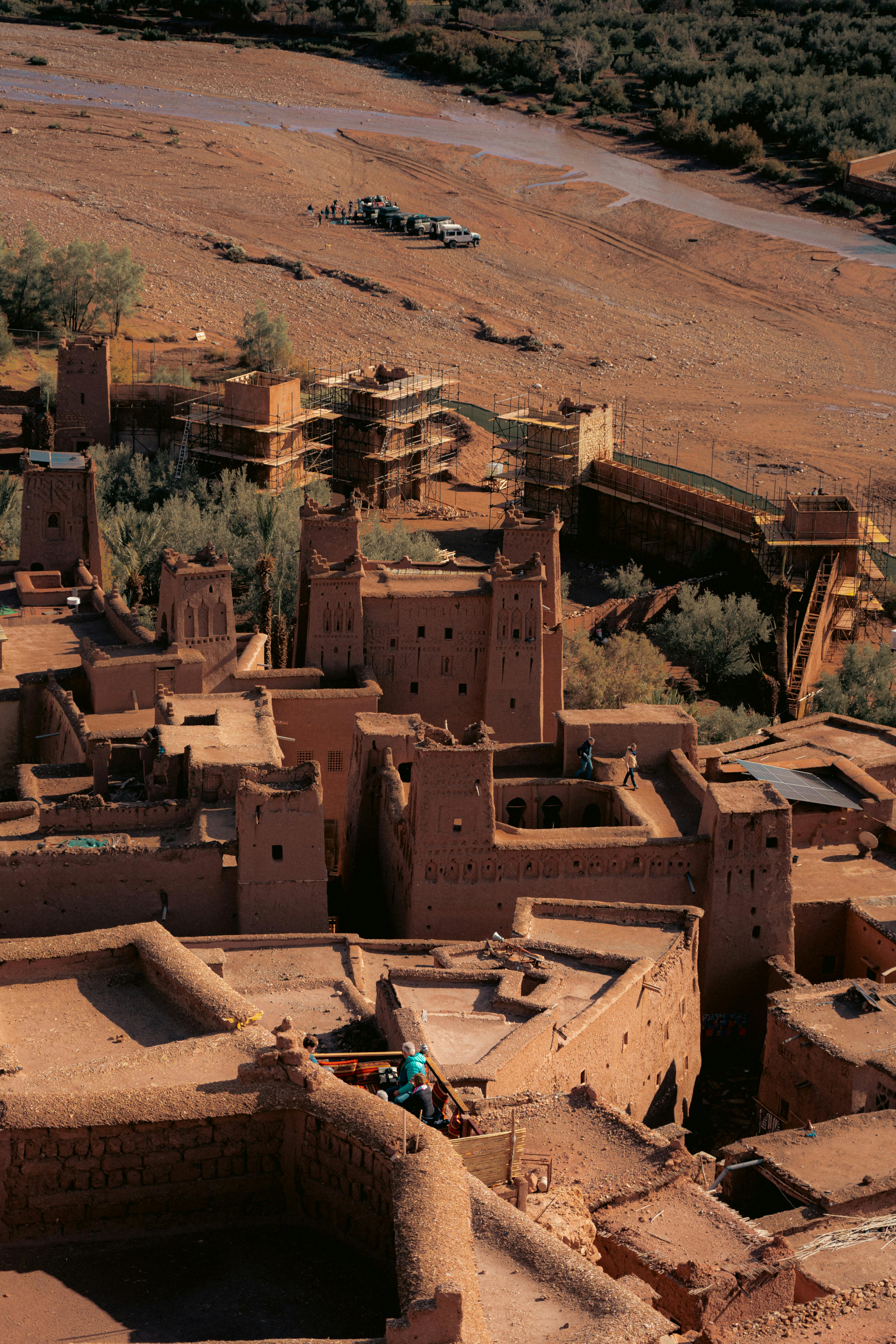 Aerial View of Ancient Clay Village in Morocco · Free Stock Photo