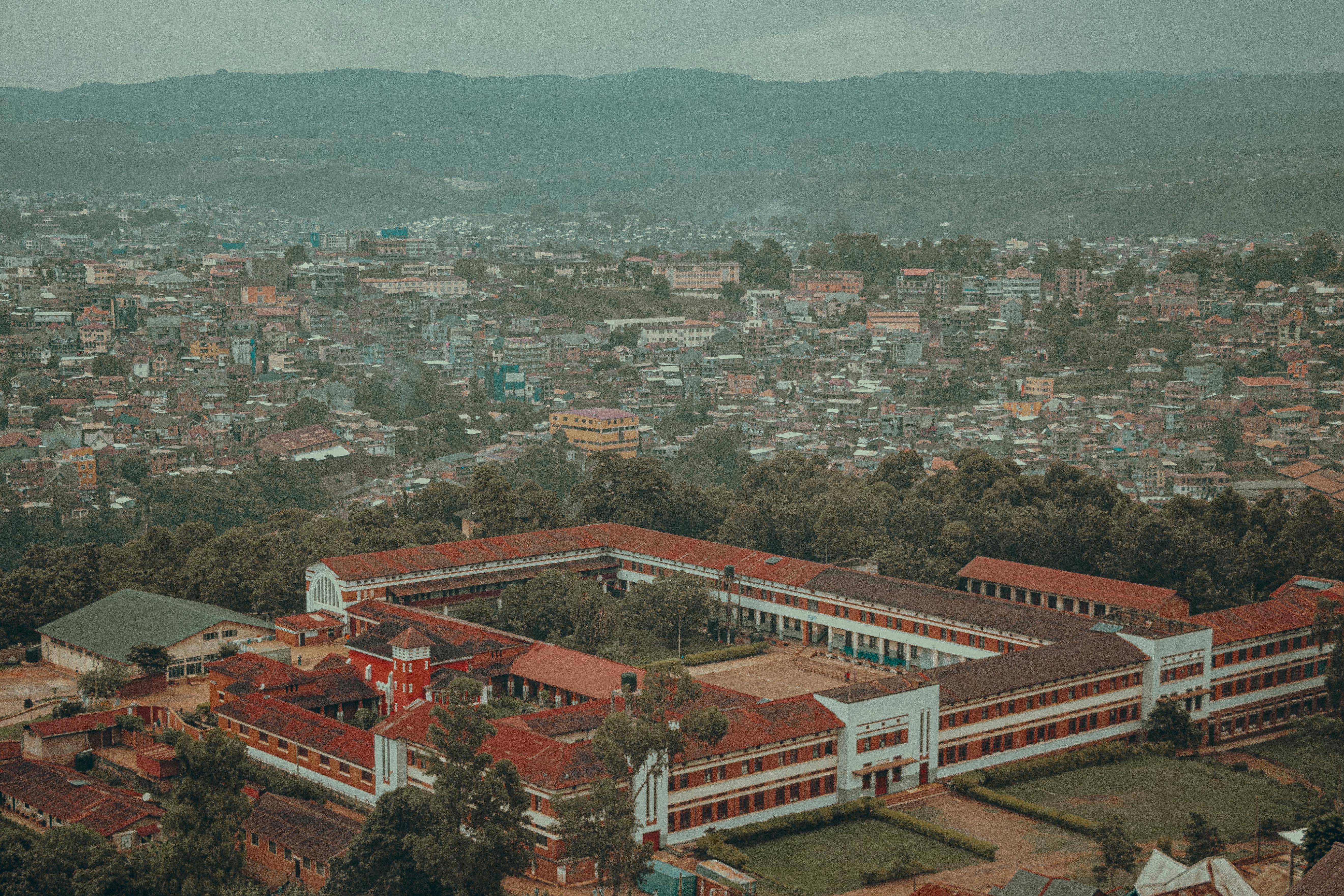 Aerial View of Bukavu City and Surrounding Landscape · Free Stock Photo