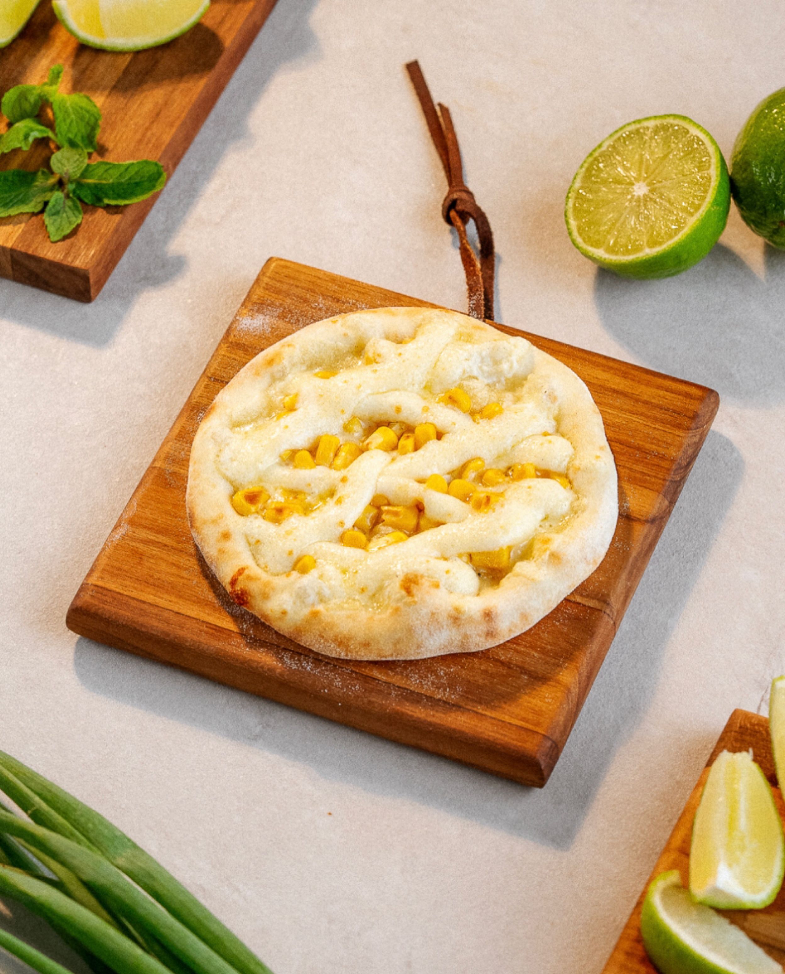 Delicious Corn Flatbread with Lime and Herbs · Free Stock Photo