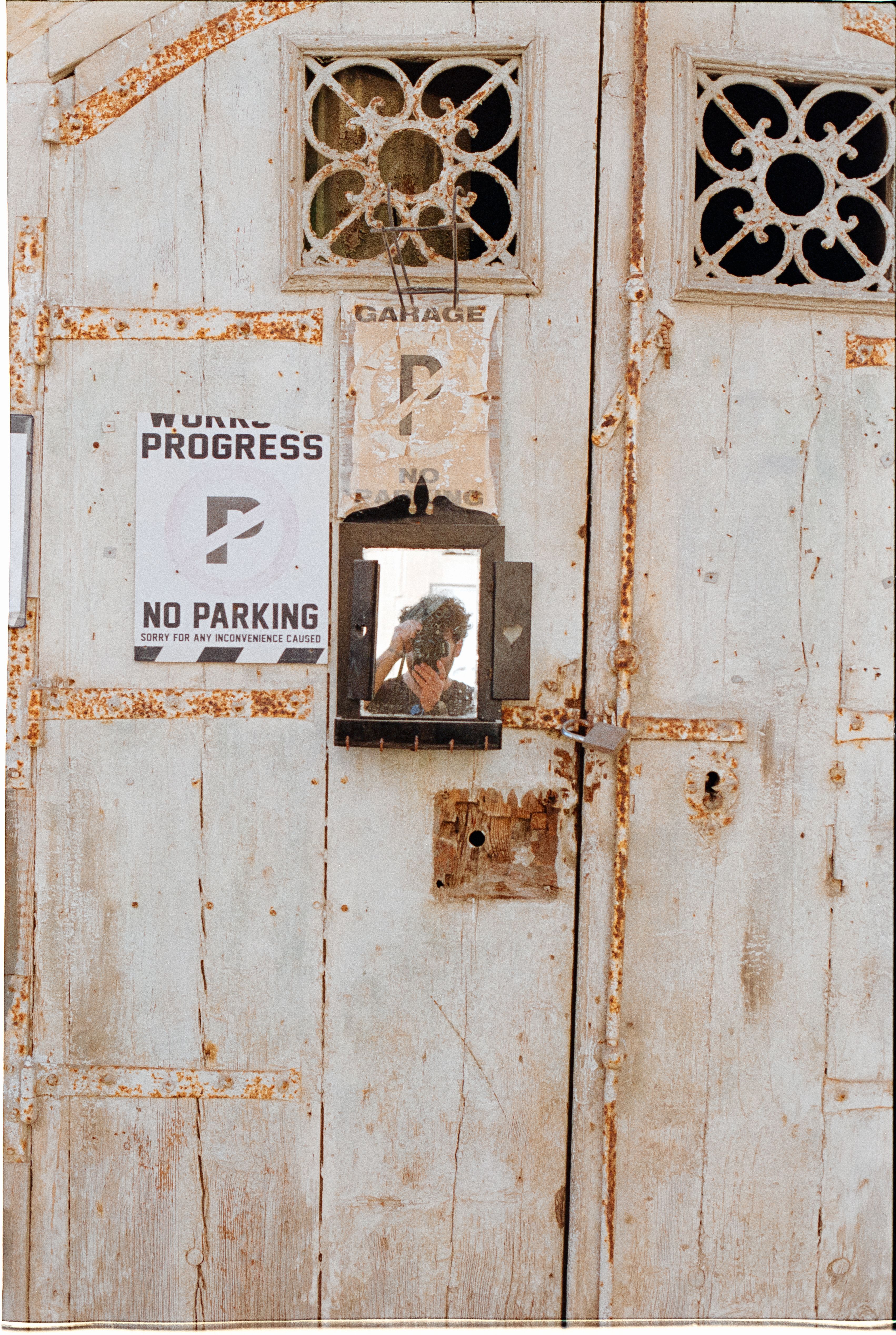 Rustic Vintage Door with Mirror Reflection · Free Stock Photo