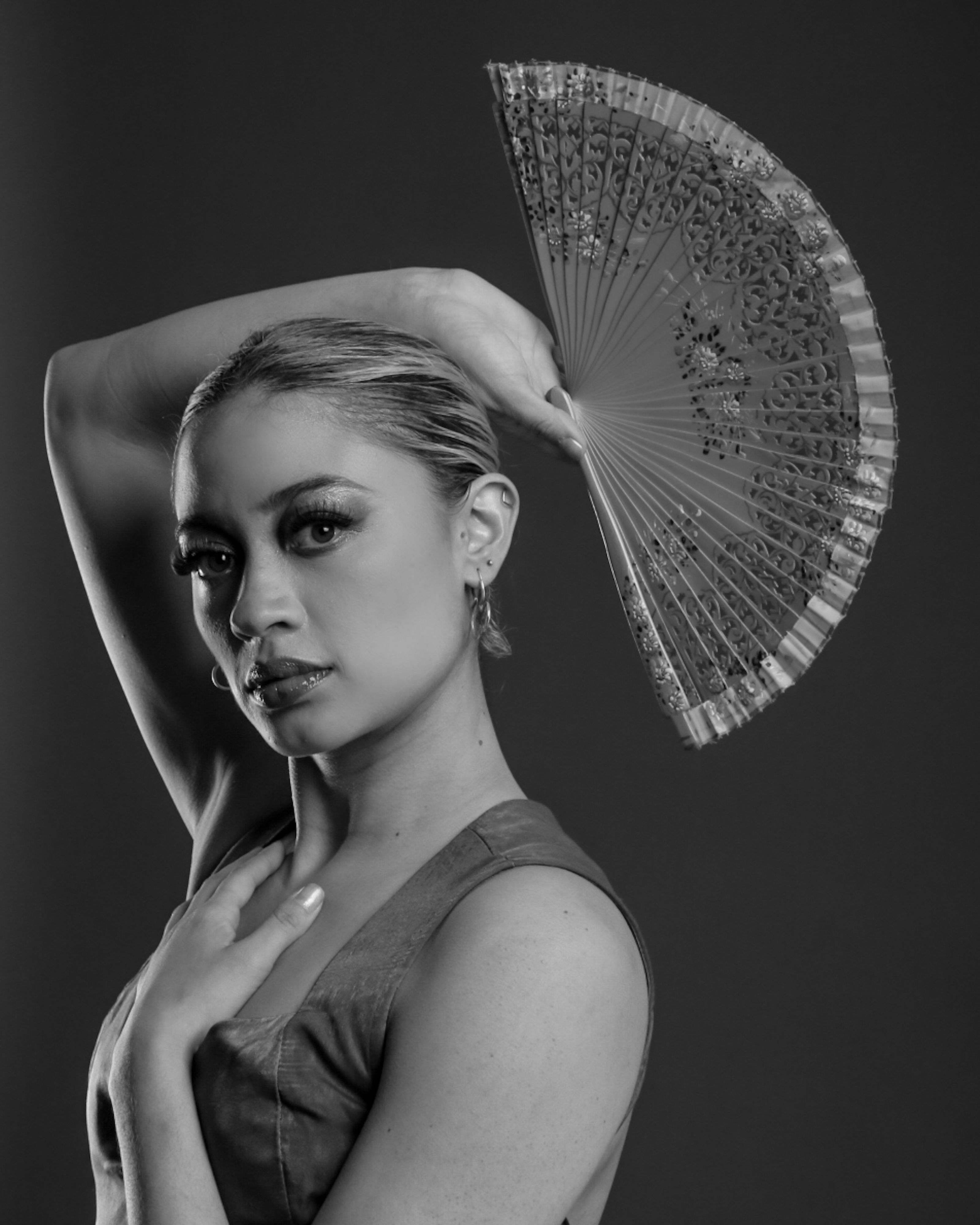 Elegant Portrait with Decorative Hand Fan · Free Stock Photo