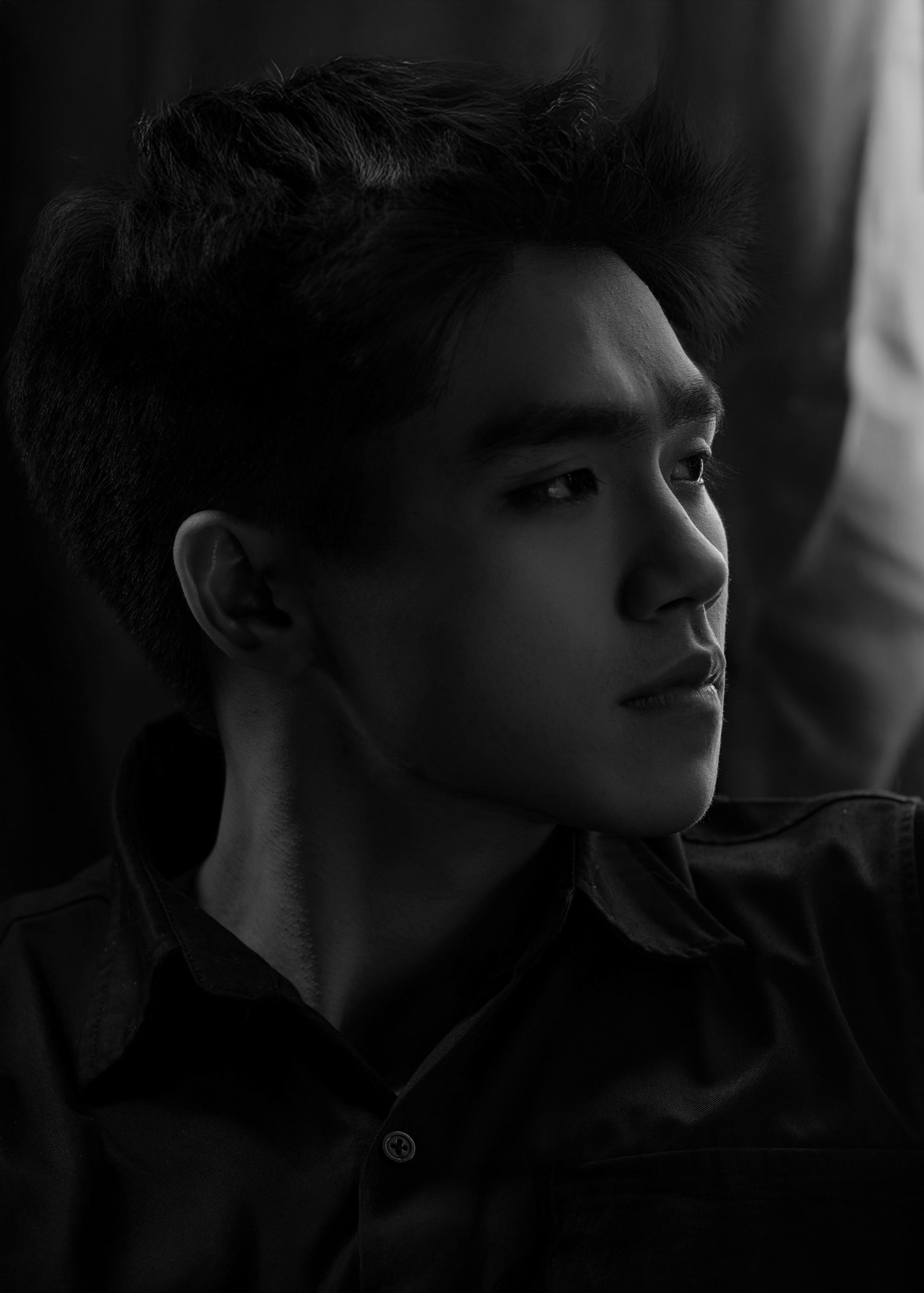 Moody Black and White Portrait of a Young Man · Free Stock Photo