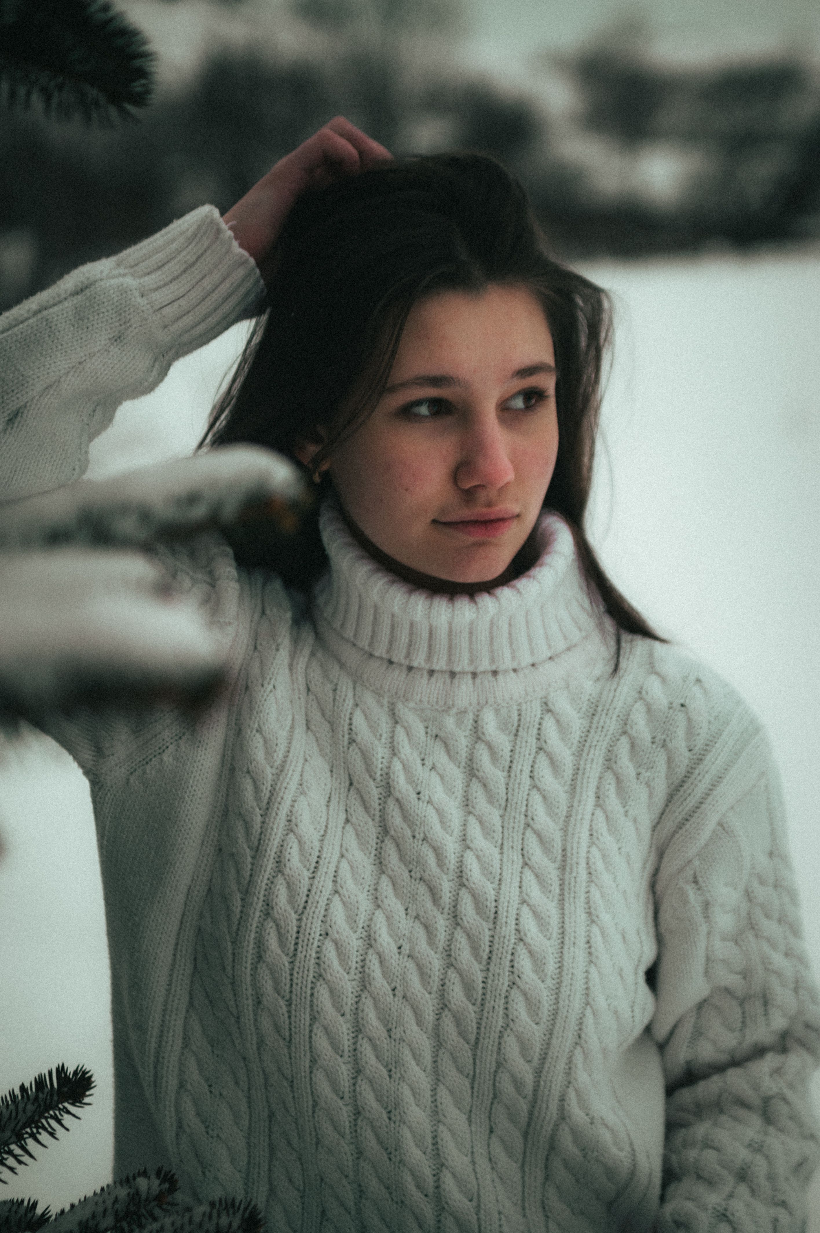 Cozy Winter Portrait in Snowy Landscape · Free Stock Photo