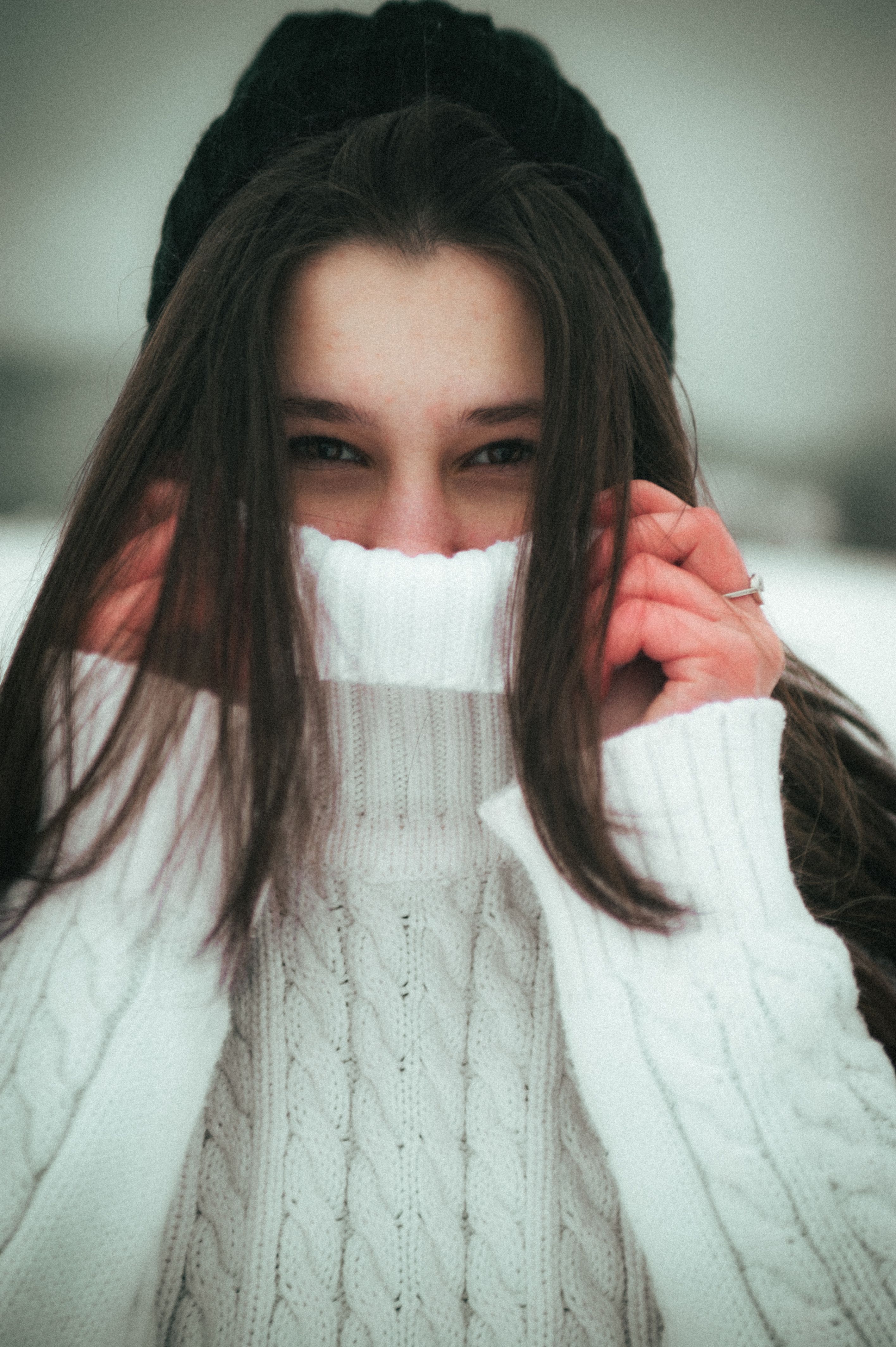 Cozy Winter Portrait of a Woman Outdoors · Free Stock Photo