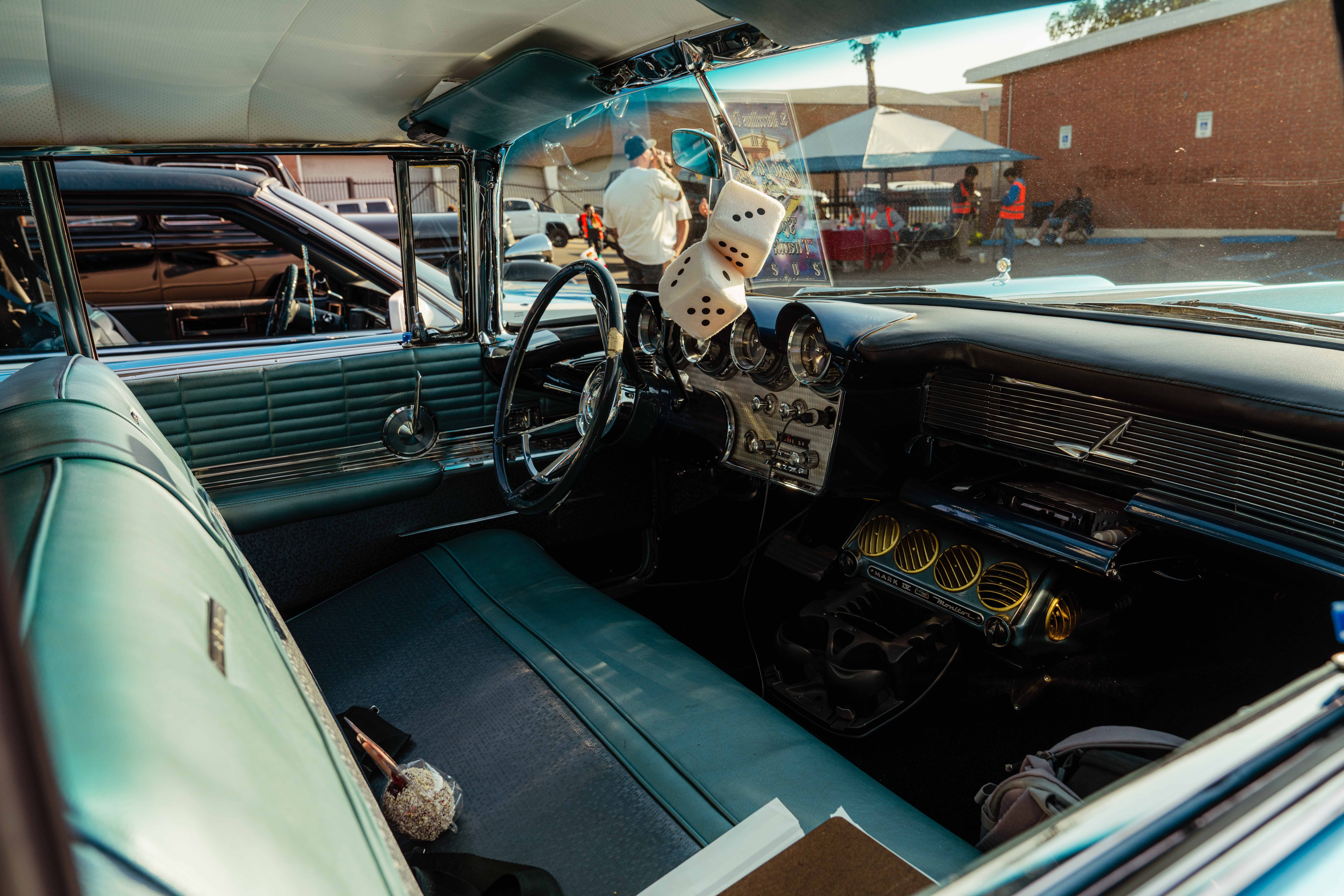 Vintage American Car Interior with Retro Dice · Free Stock Photo