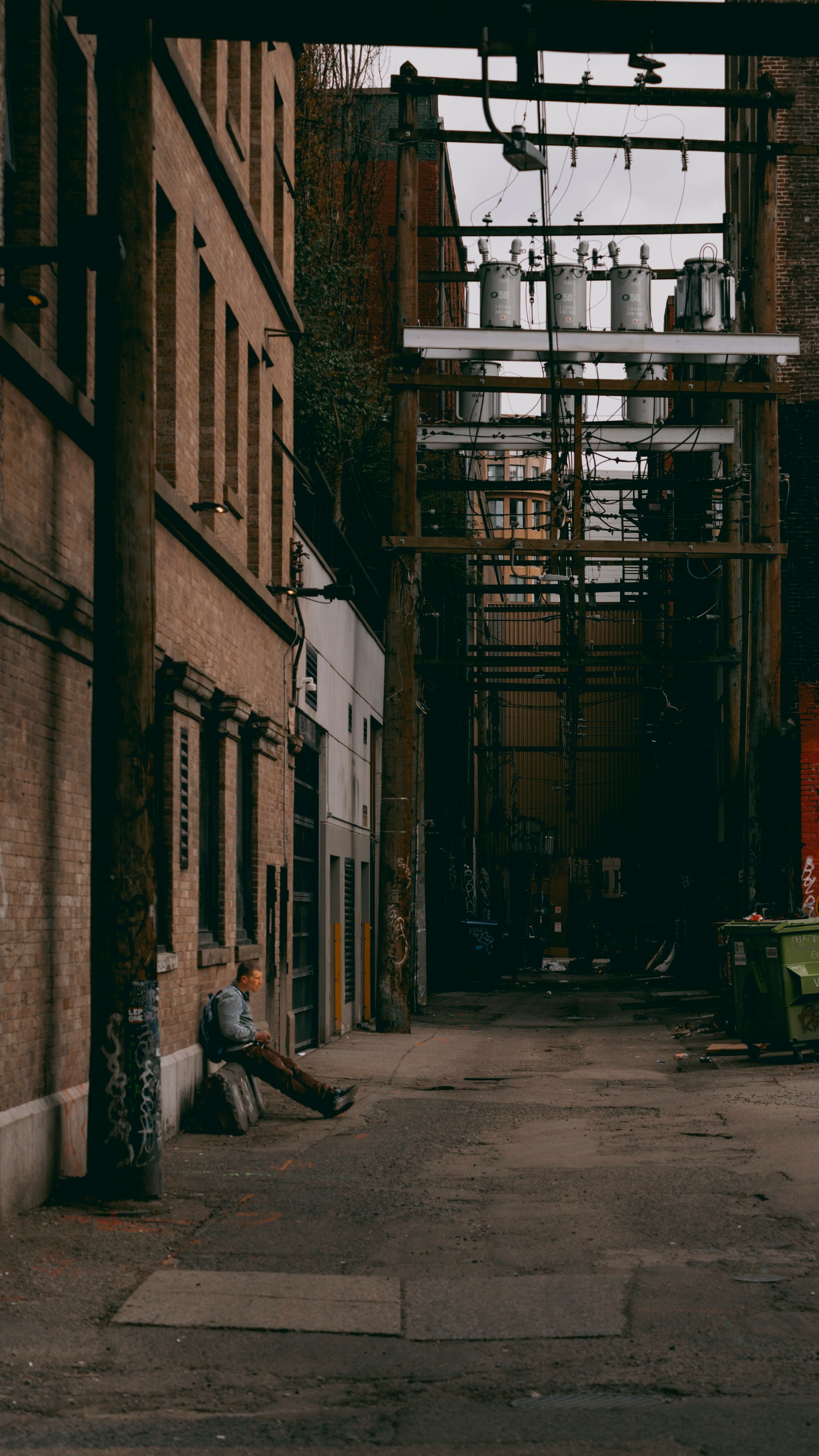 Moody Urban Alley with Industrial Elements · Free Stock Photo