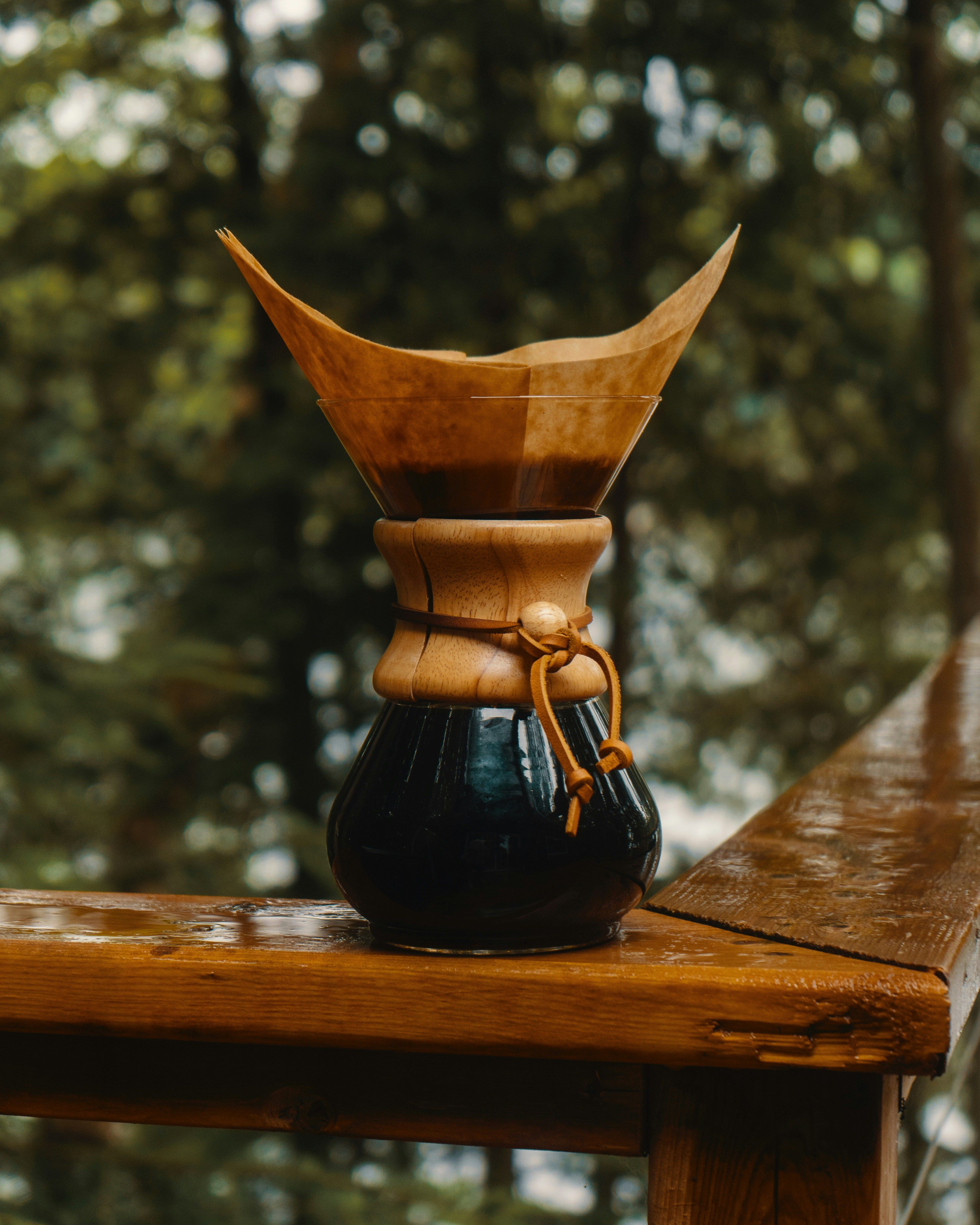 Rustic Coffee Pour Over on Wooden Deck · Free Stock Photo