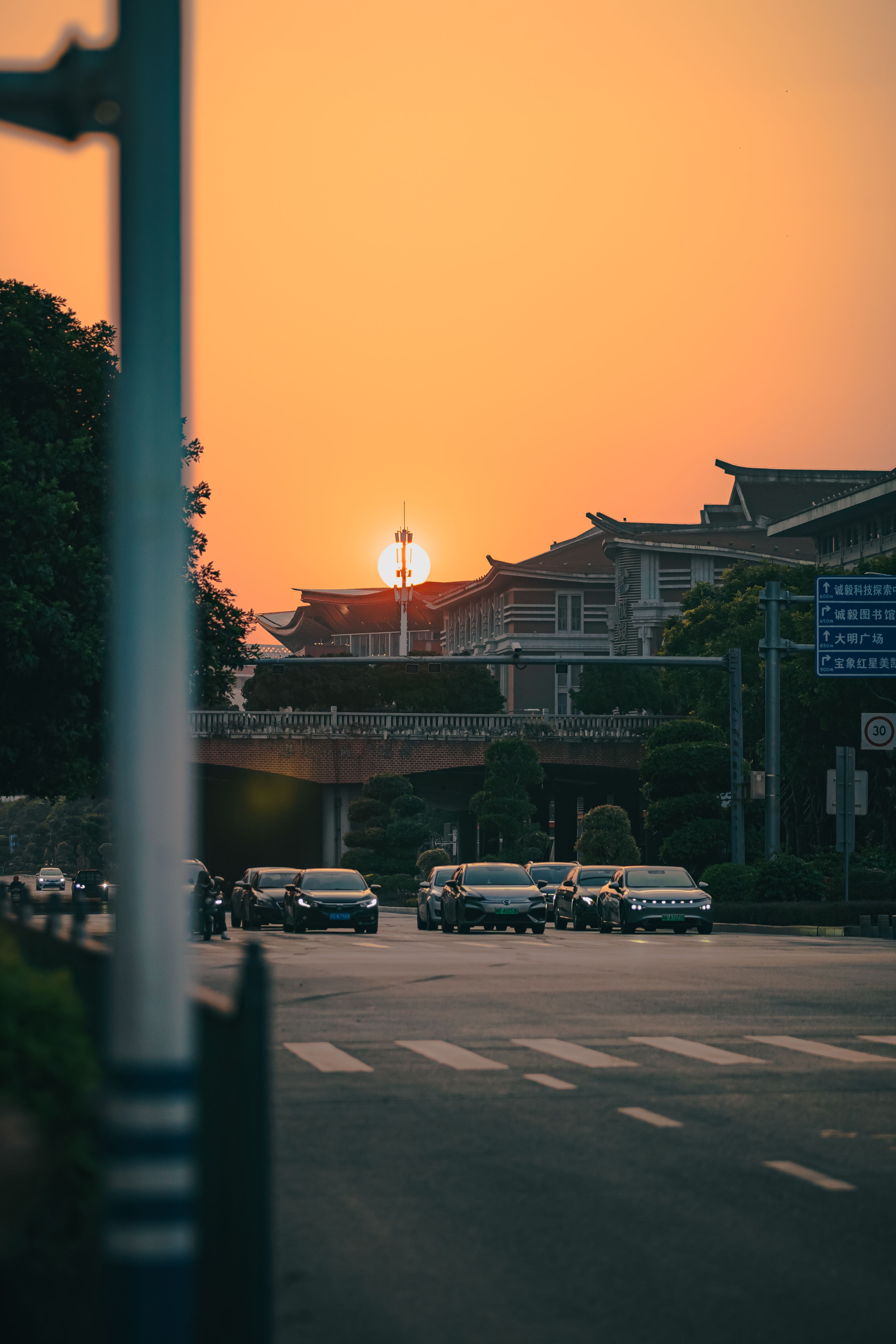Stunning Urban Sunset over City Street · Free Stock Photo