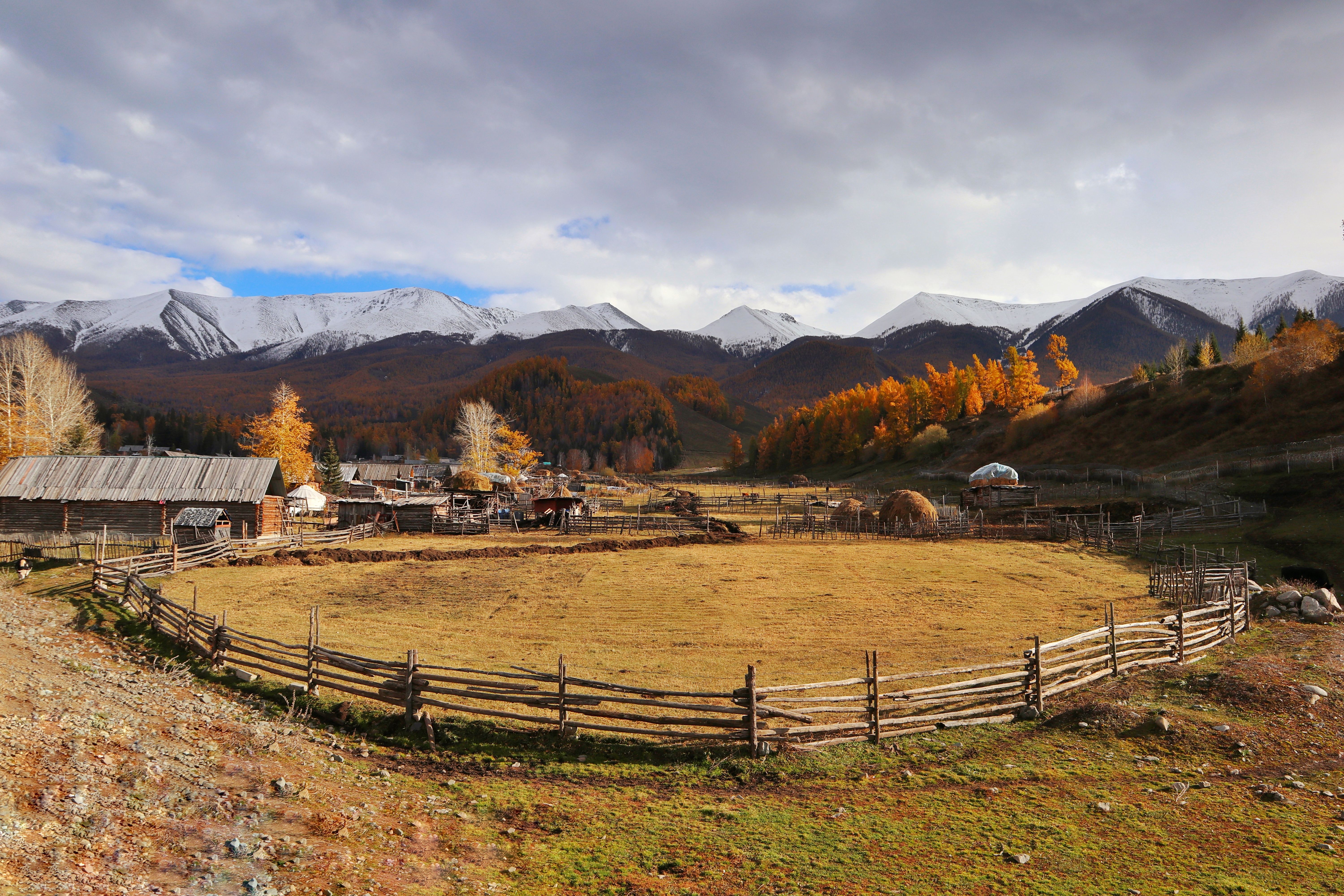 Rustic Autumn Mountain Farm Landscape · Free Stock Photo