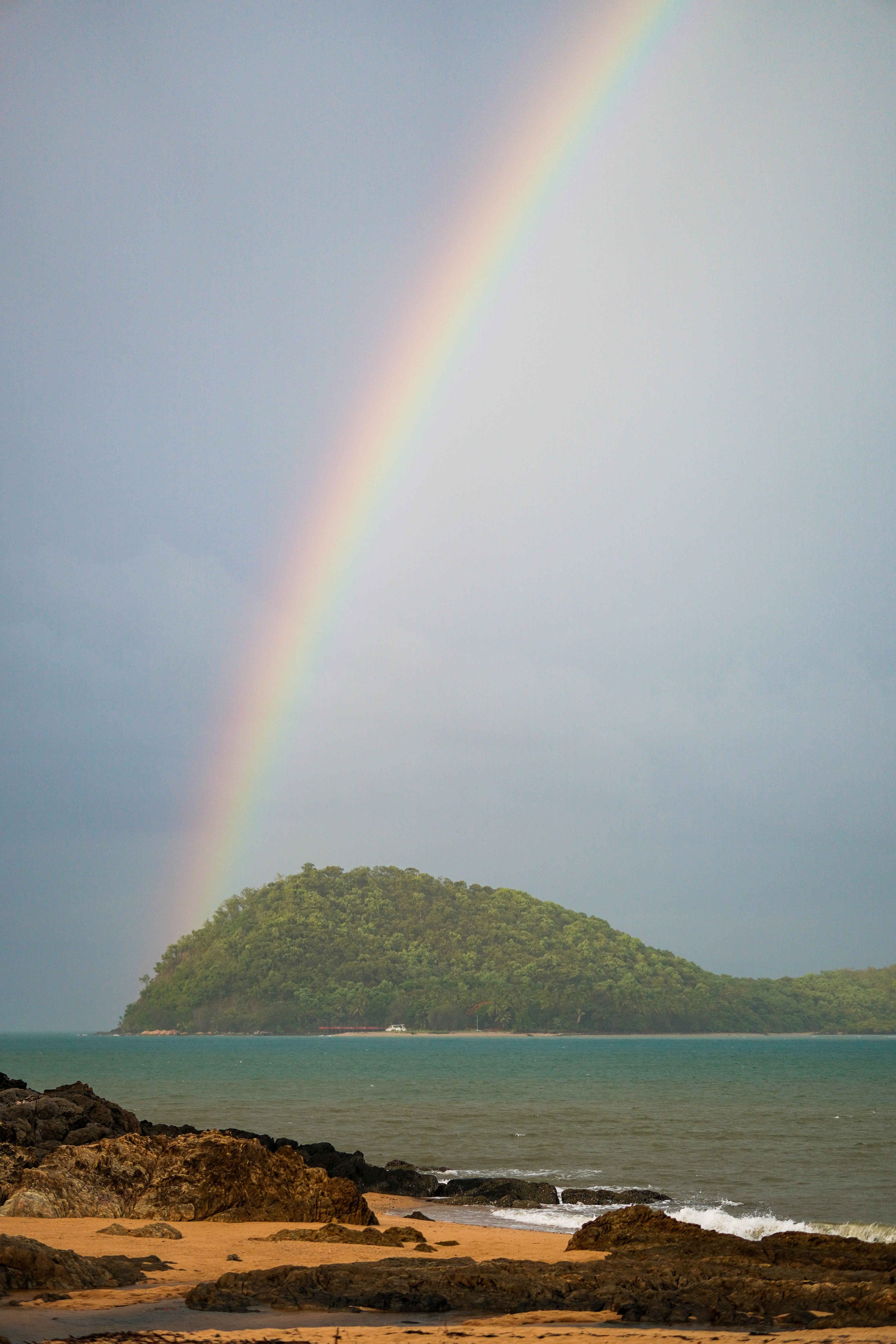Scenic View of Rainbow Over Tropical Island · Free Stock Photo