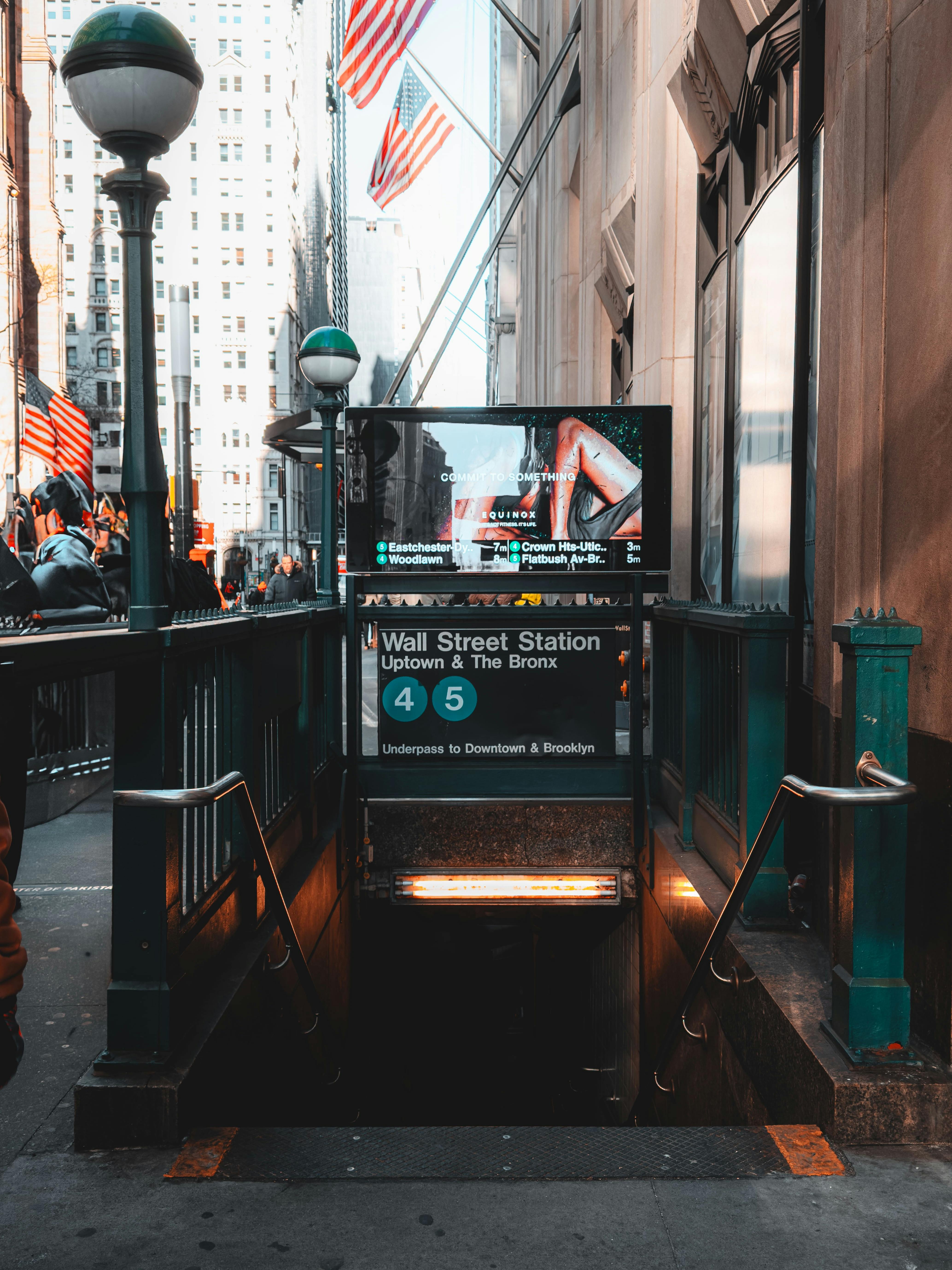 Wall Street Station Entrance in New York City · Free Stock Photo