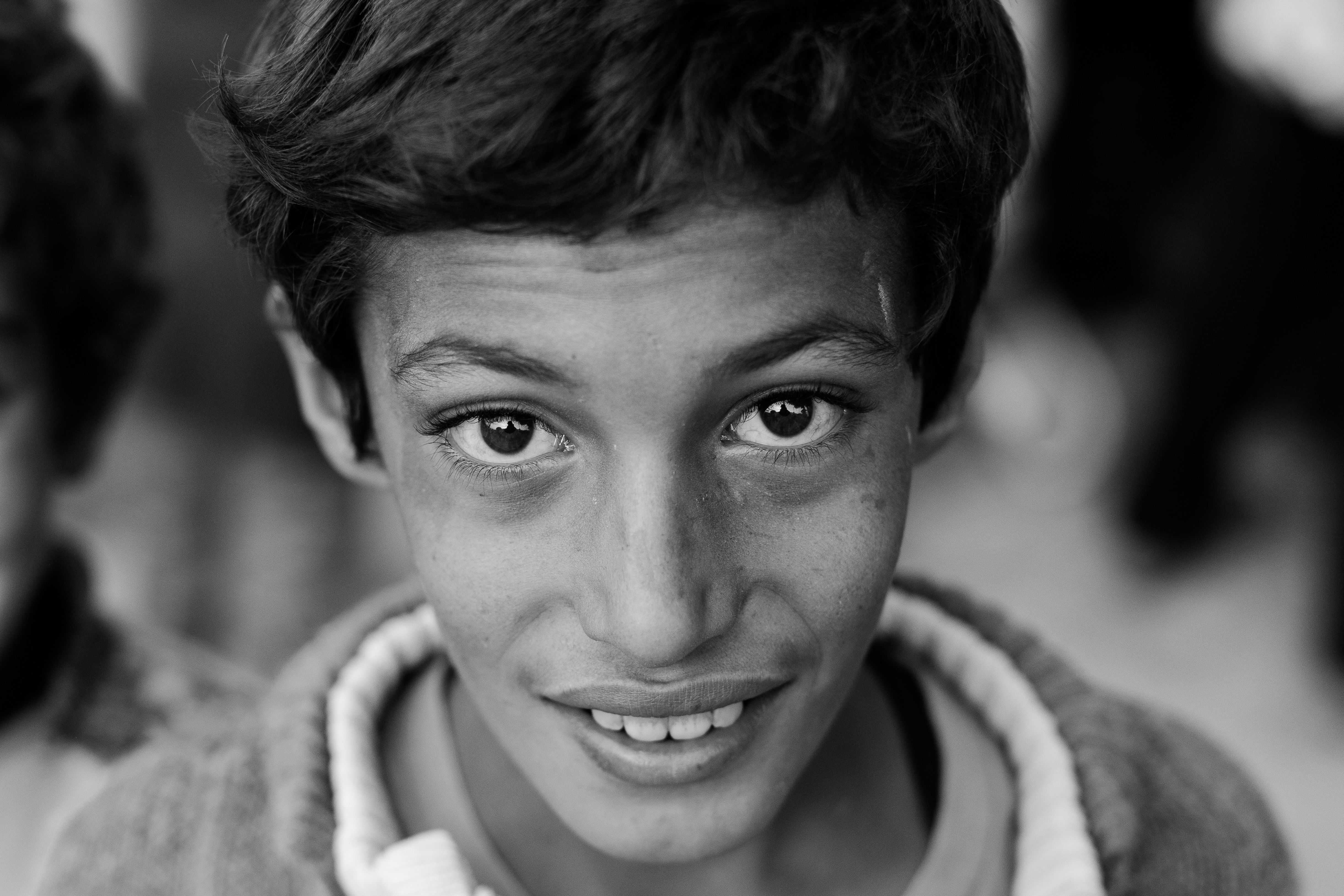 Black and White Portrait of a Young Boy from Syria · Free Stock Photo