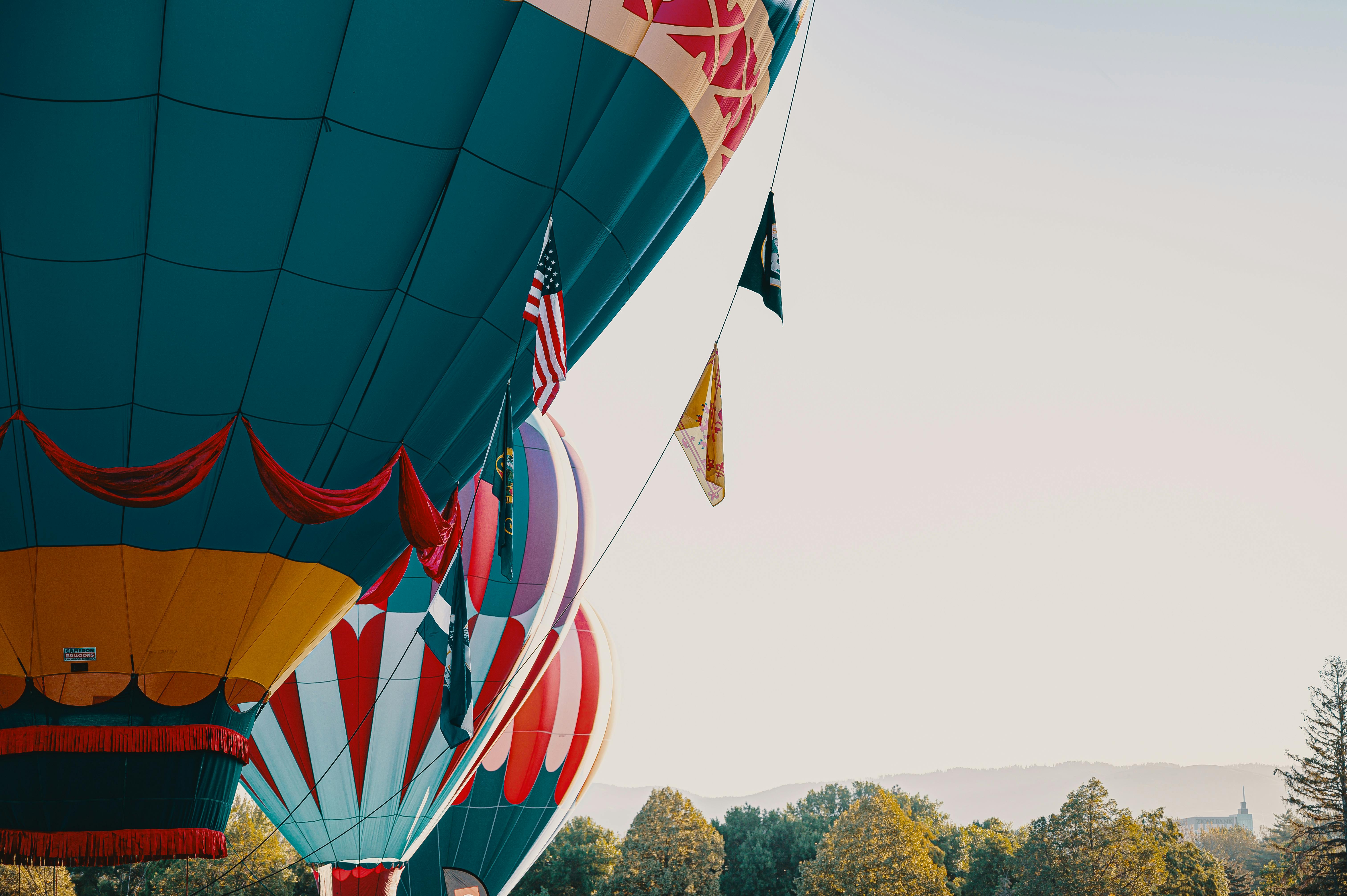 Three Asorted-color Hot Air Balloons · Free Stock Photo