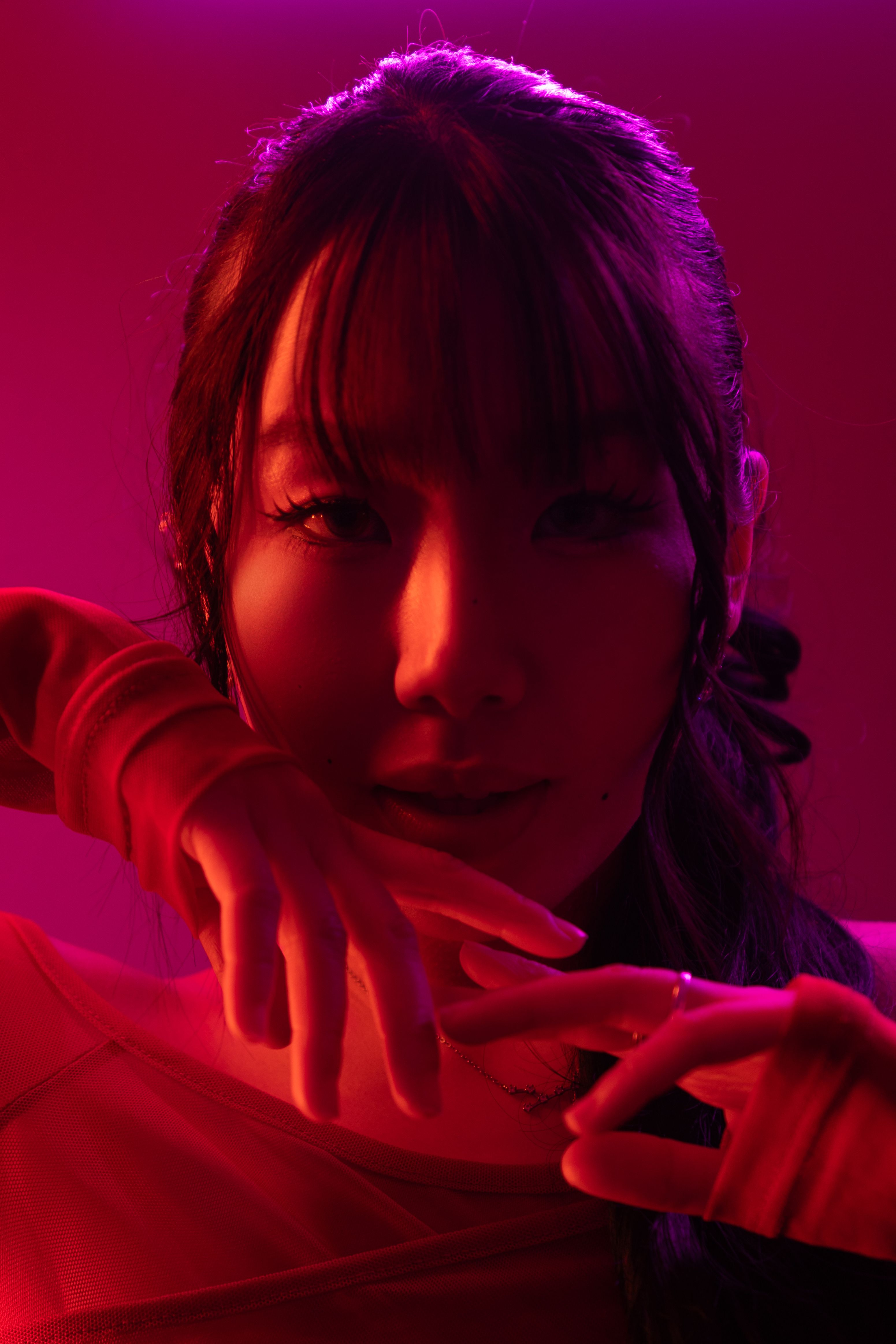 Moody Portrait with Dramatic Red Lighting · Free Stock Photo