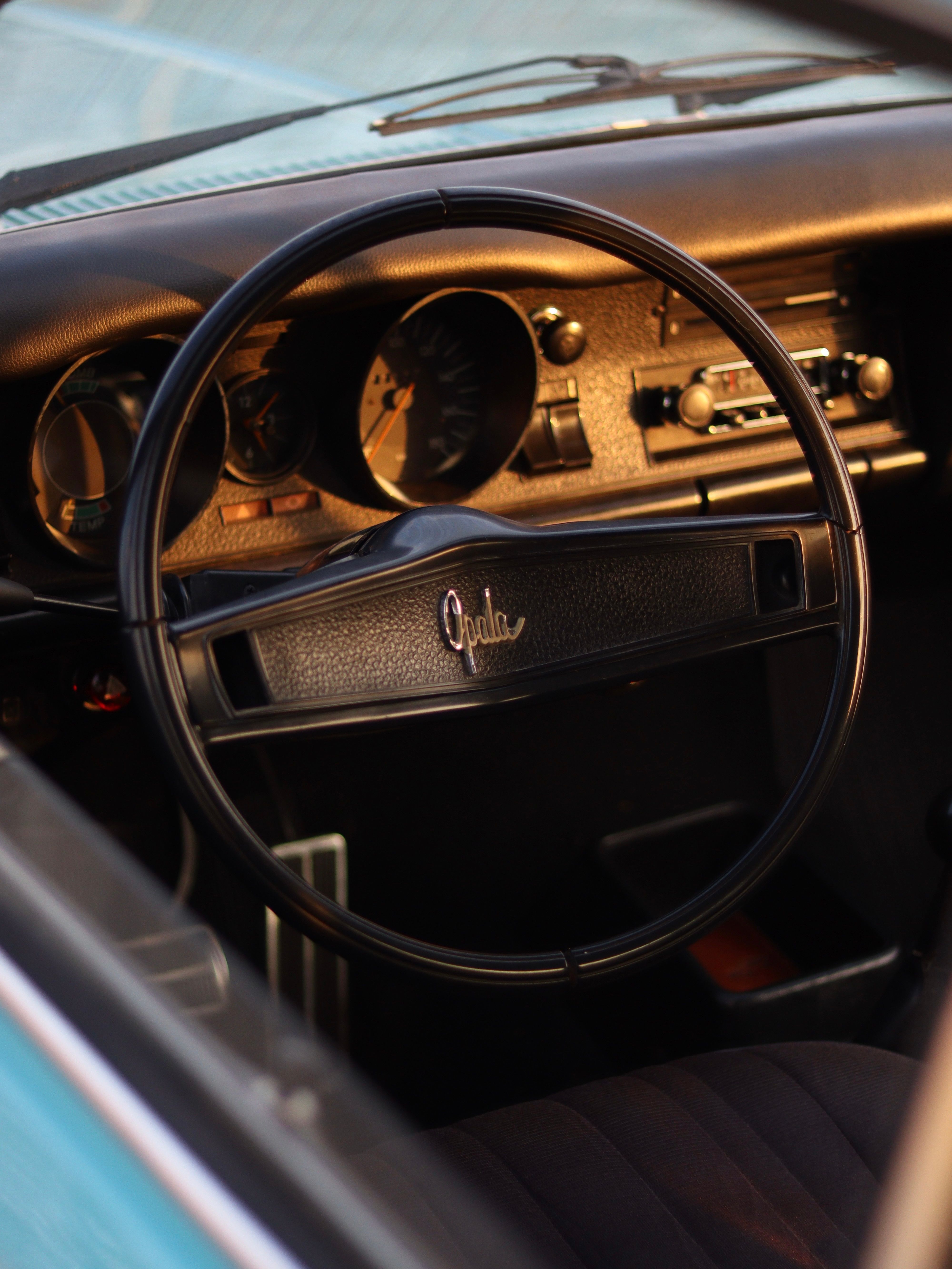 Vintage Opel Car Interior Photograph, Steering Wheel Close-up · Free ...