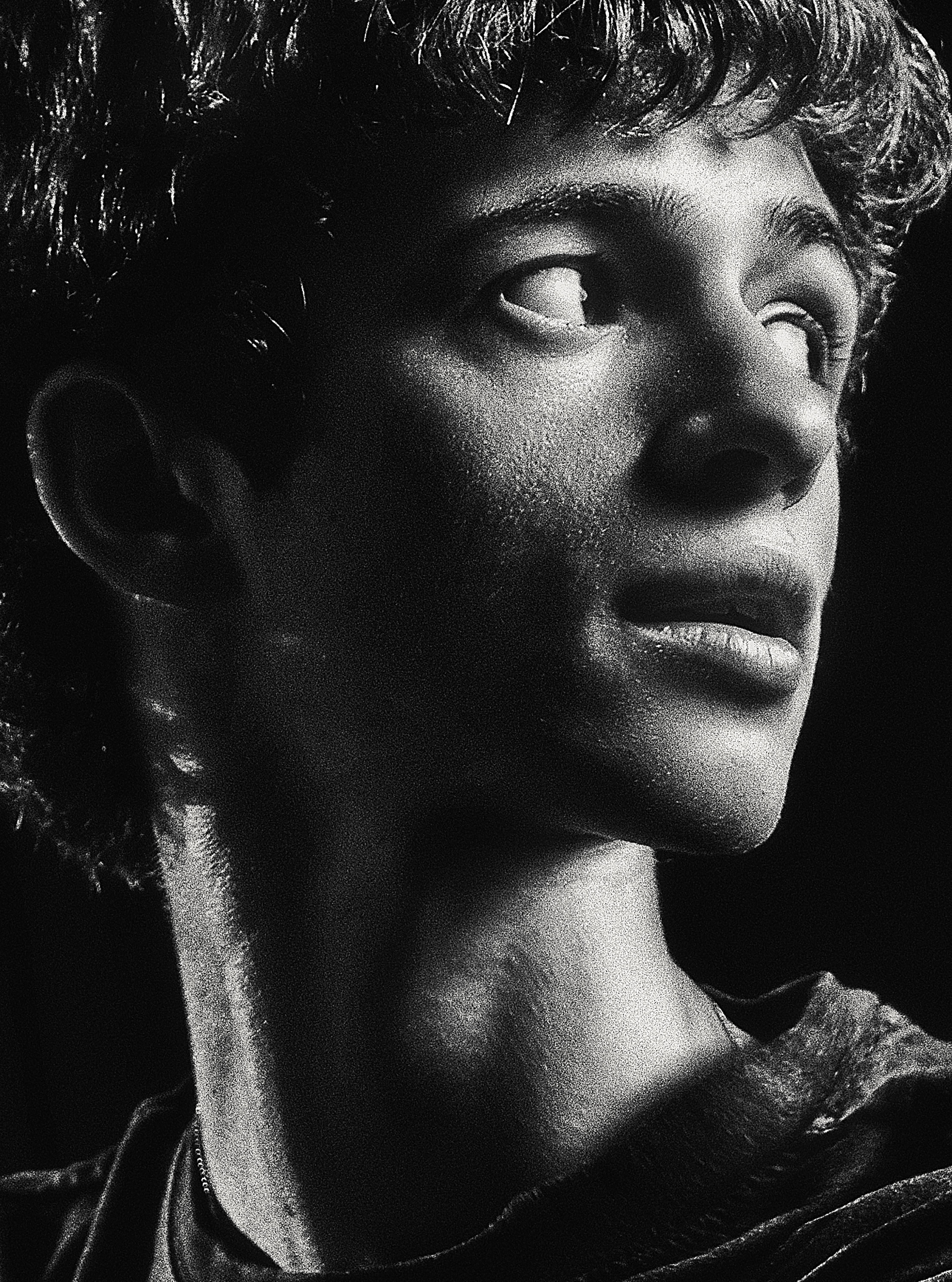 Expressive Black and White Portrait of Young Man · Free Stock Photo