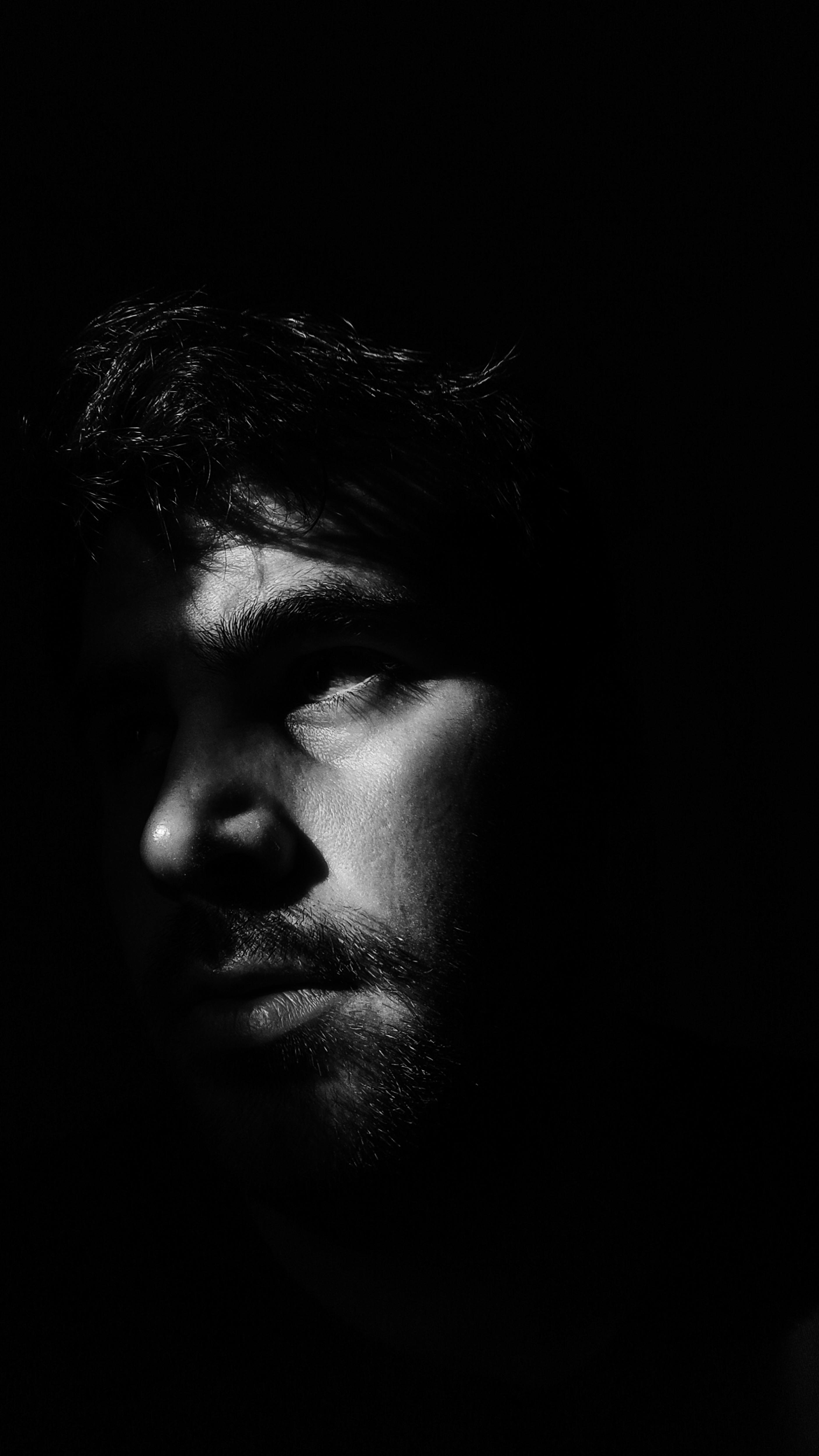 Dramatic Black and White Male Portrait · Free Stock Photo