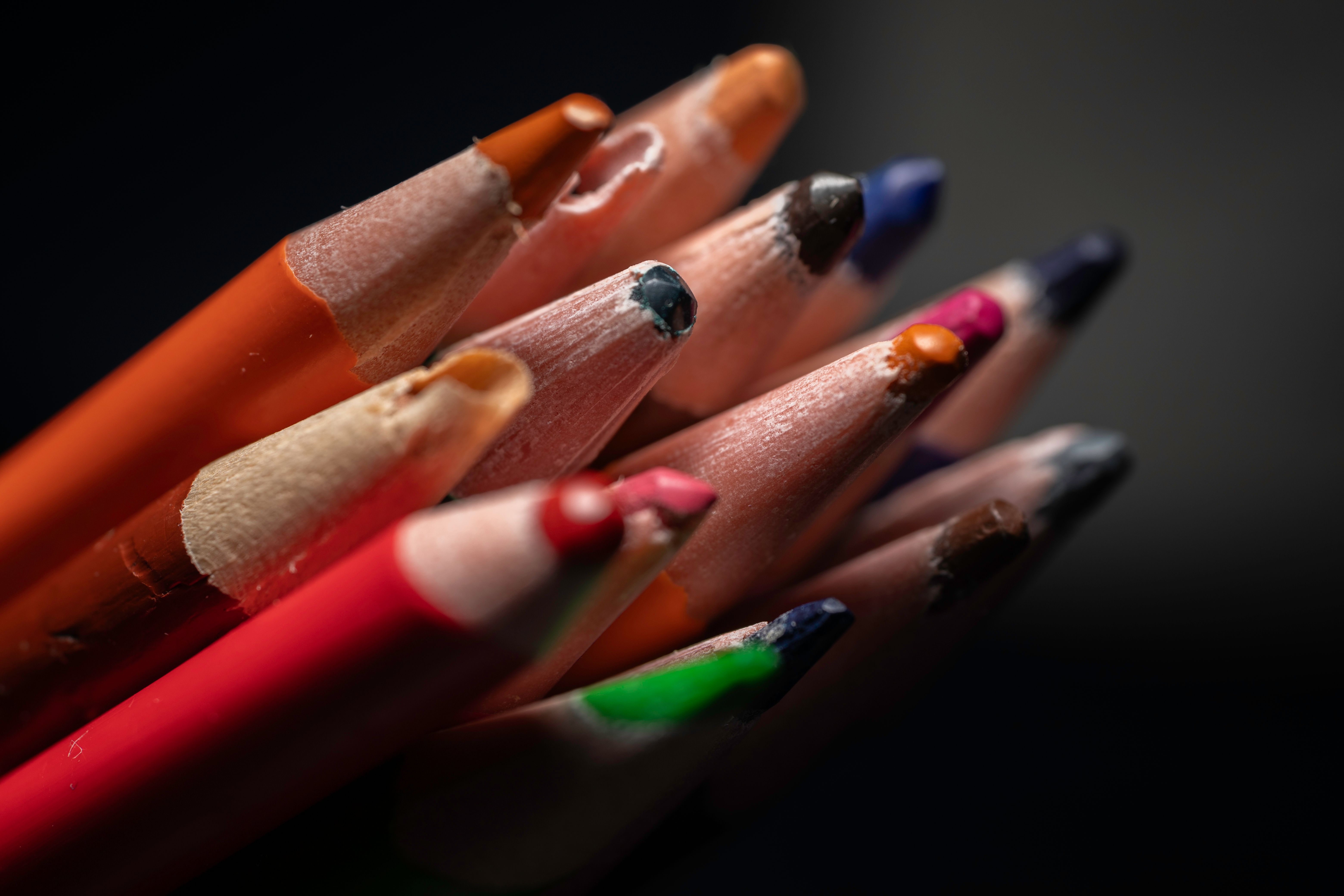 Close-Up Photography of Colored Pencils · Free Stock Photo