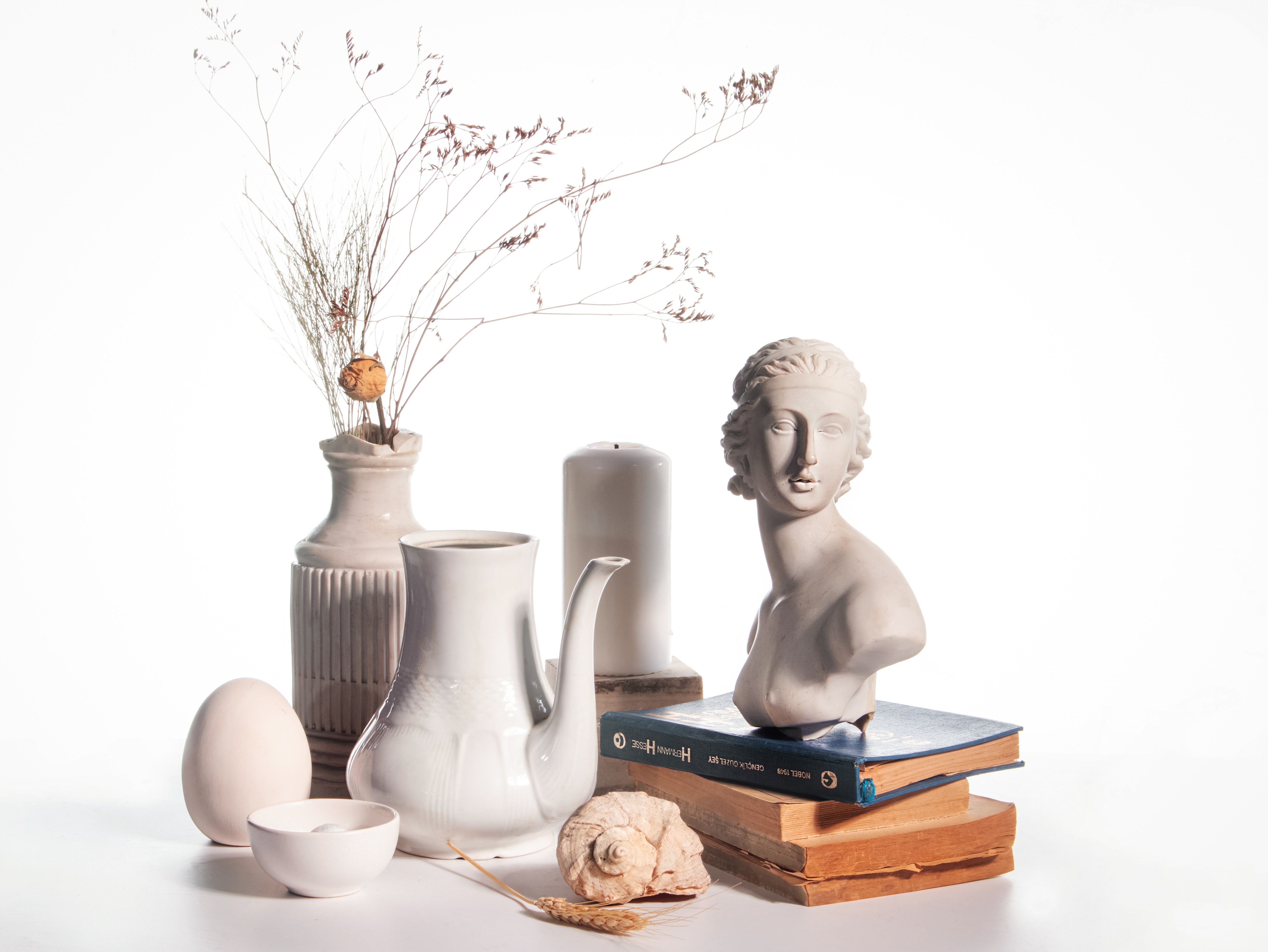 Elegant Still Life with Ceramic and Books · Free Stock Photo