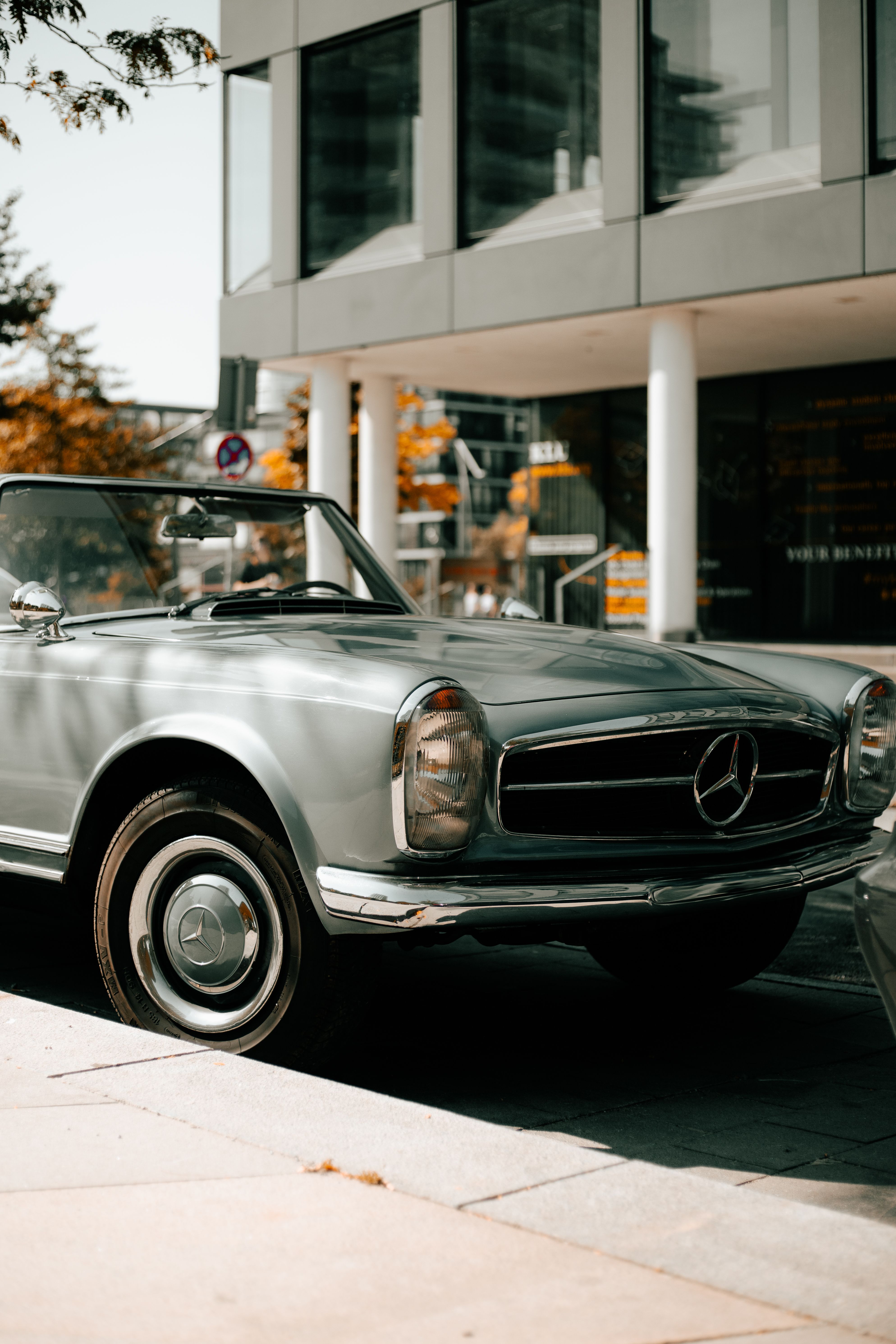Vintage Mercedes Parked on Urban Street · Free Stock Photo