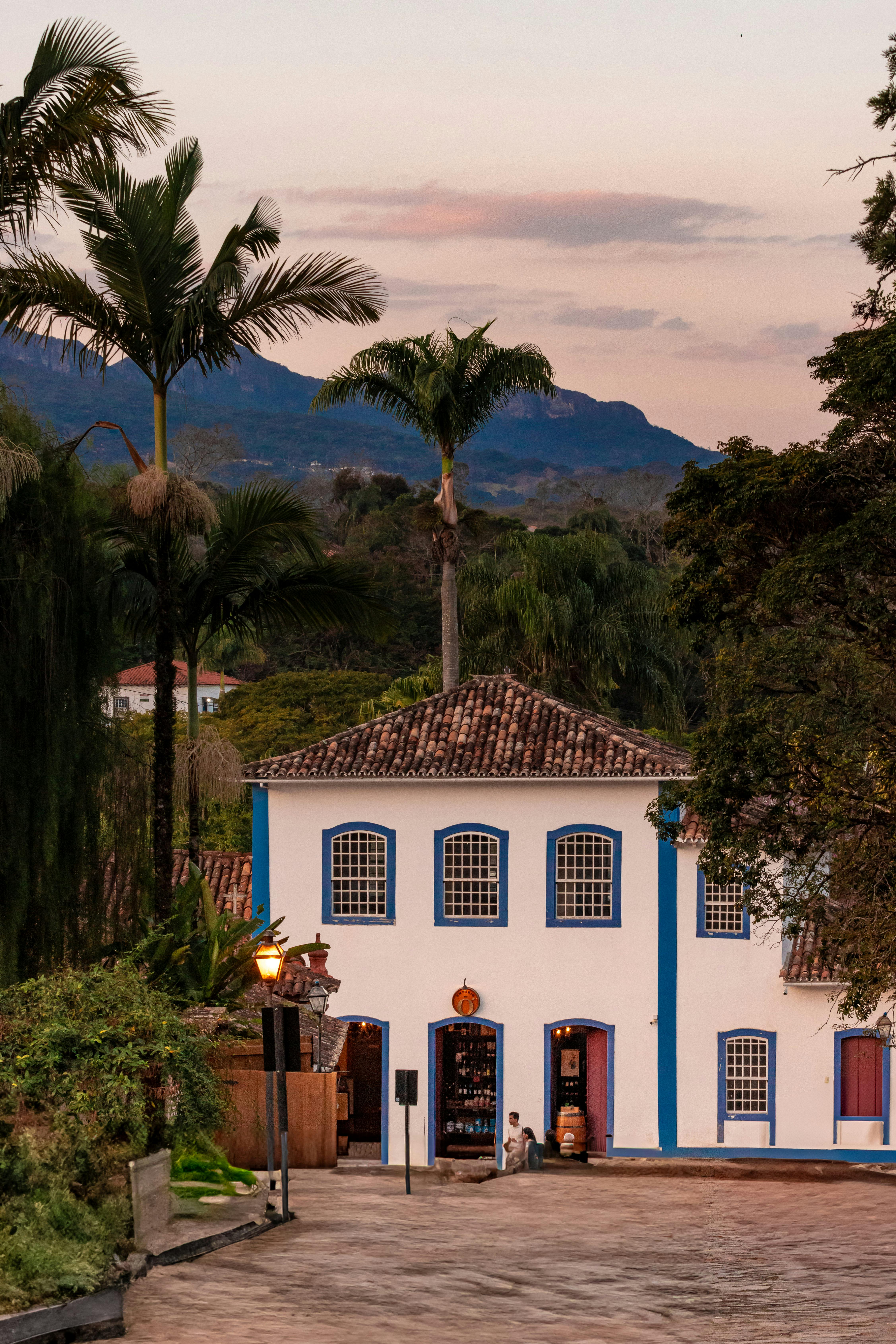 Colonial Architecture in Tropical Setting at Sunset · Free Stock Photo