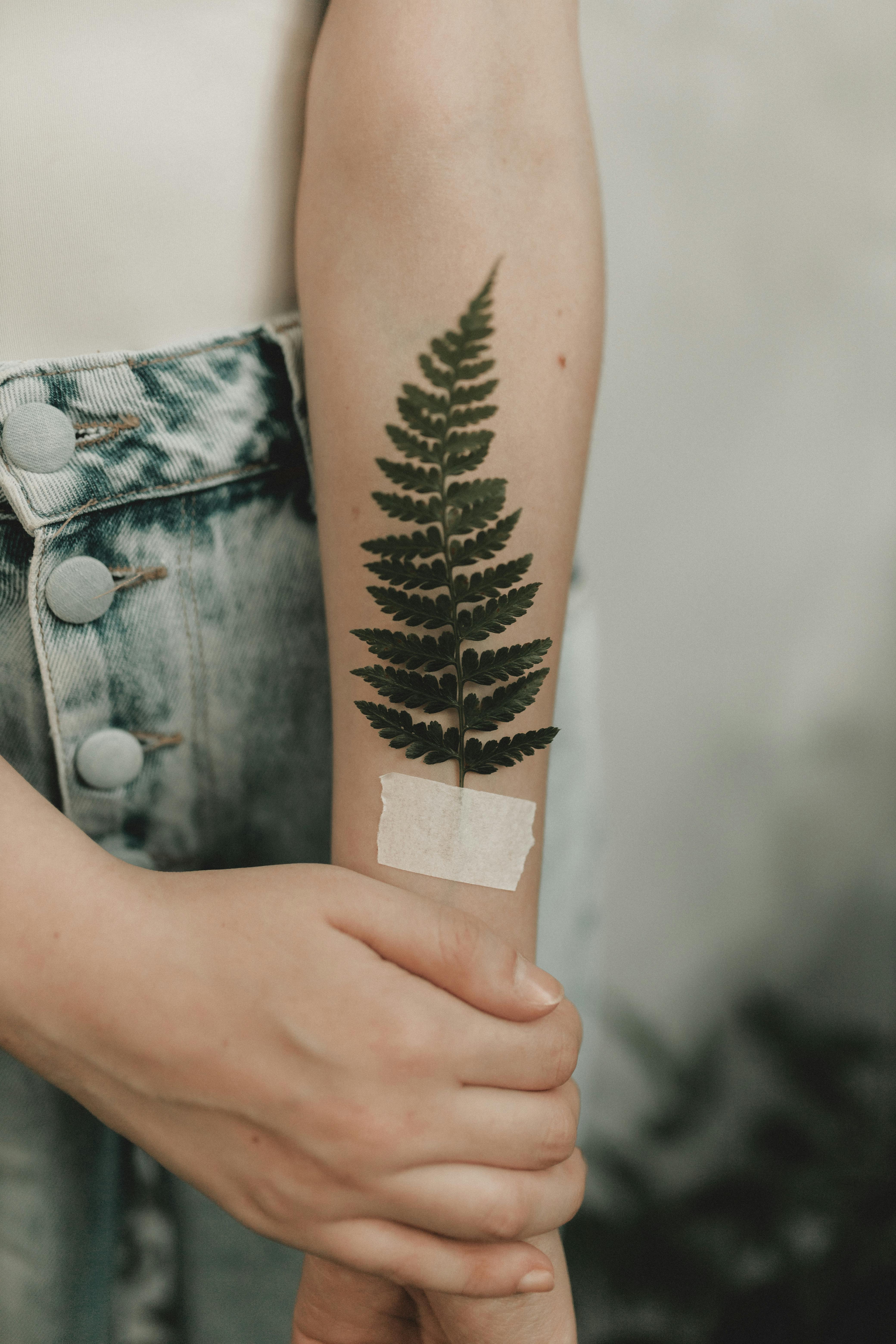 Fashionable Fern Leaf Arm Accessory · Free Stock Photo