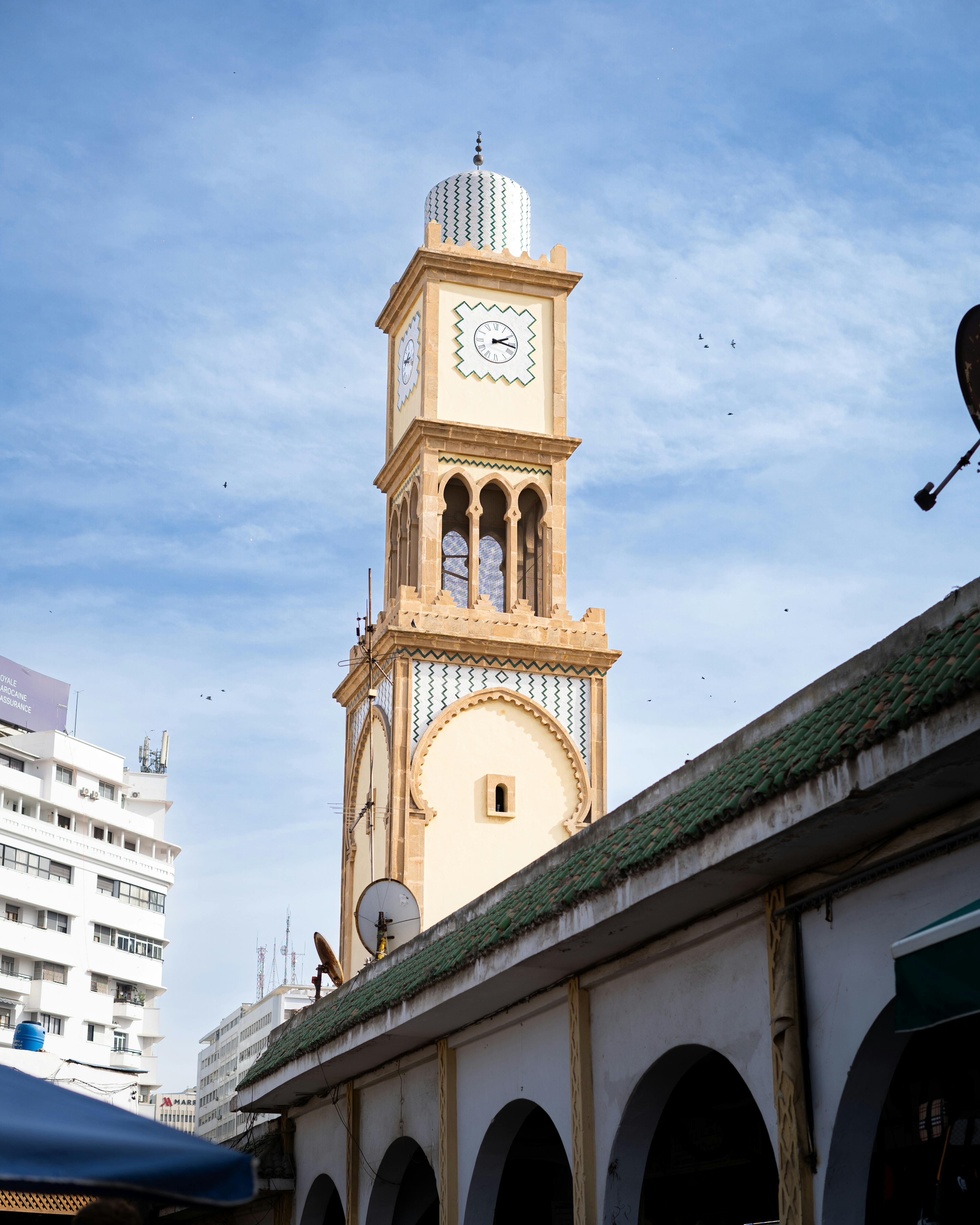 Historic Clock Tower in Casablanca, Morocco · Free Stock Photo