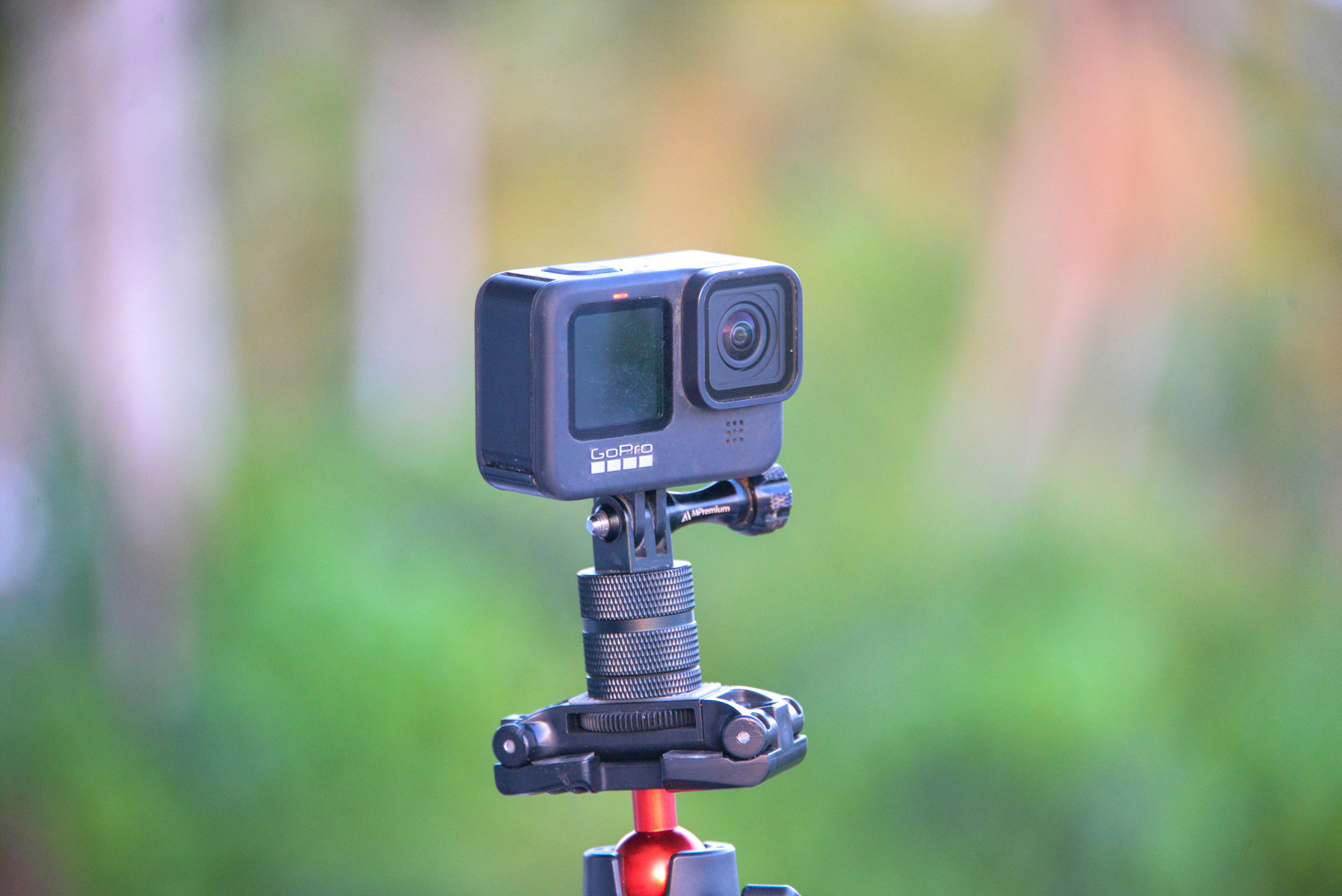 GoPro Action Camera on Tripod Outdoors · Free Stock Photo