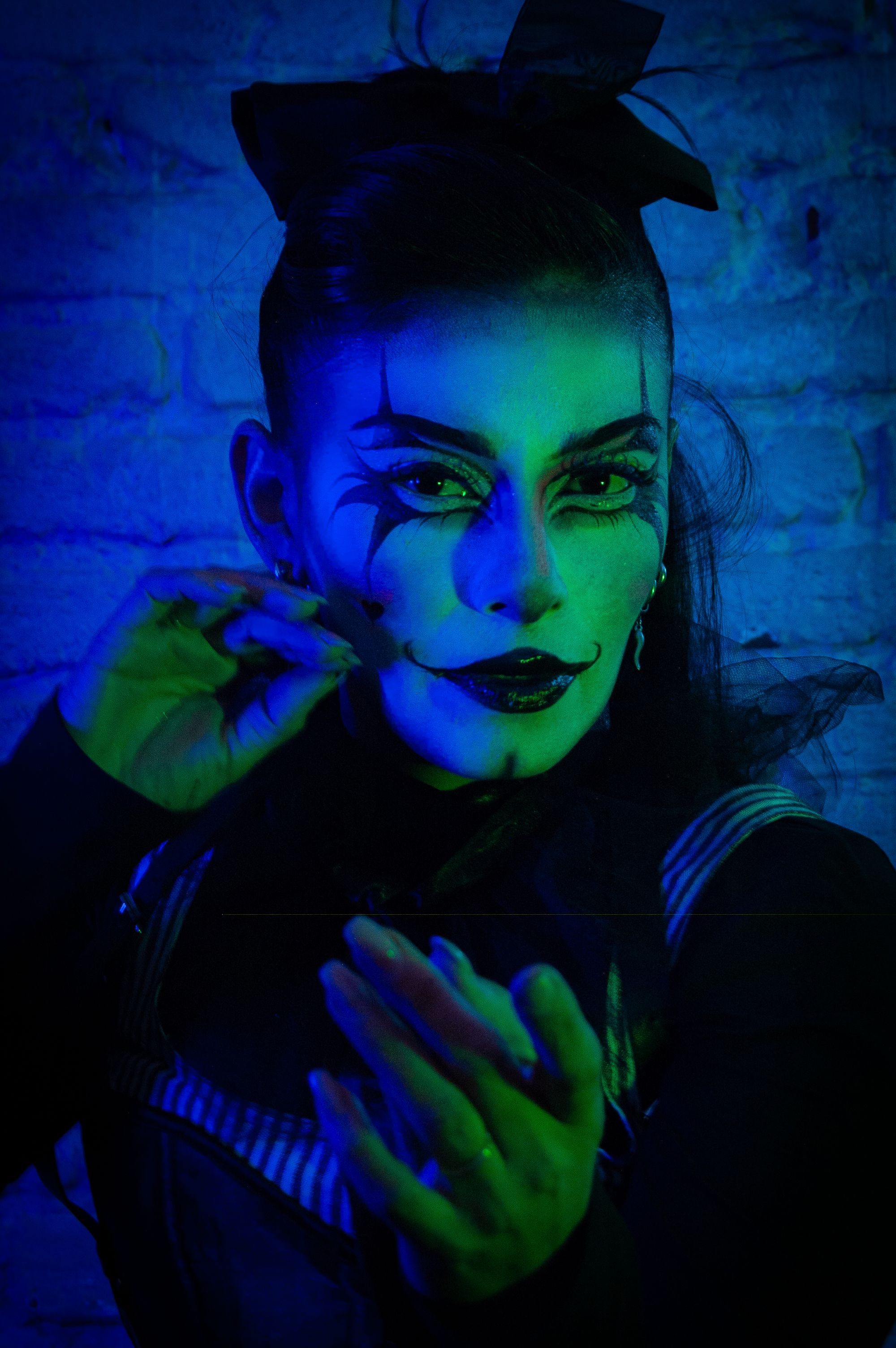 Dramatic Cosplay Portrait with Neon Lighting · Free Stock Photo