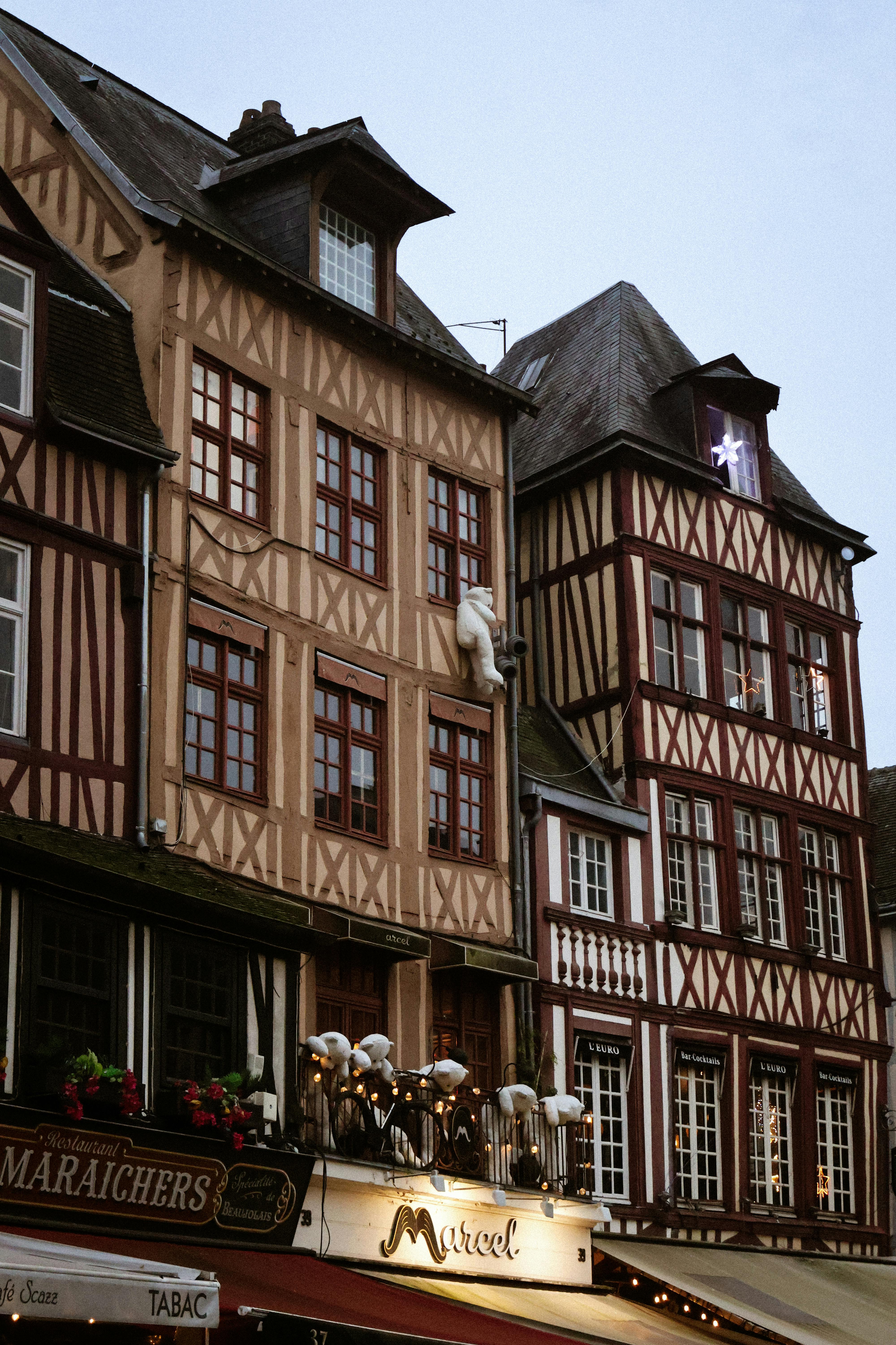 Charming Half-Timbered Buildings in City Center · Free Stock Photo