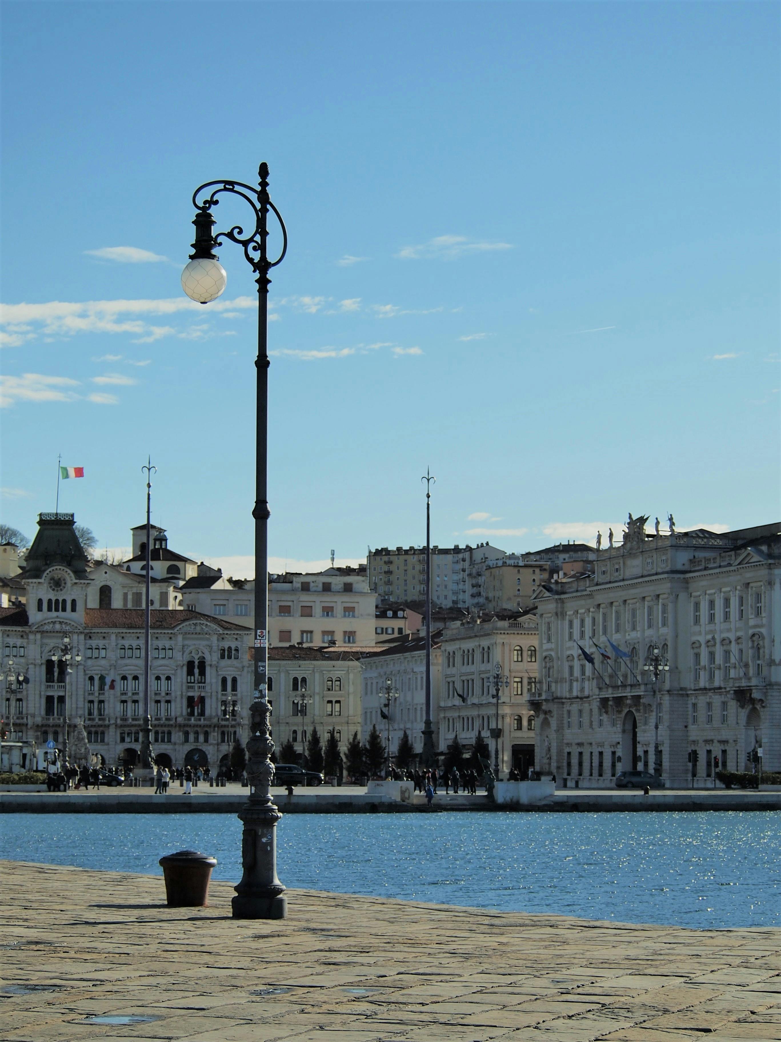 Historic Waterfront in Trieste with Vintage Street Light · Free Stock Photo