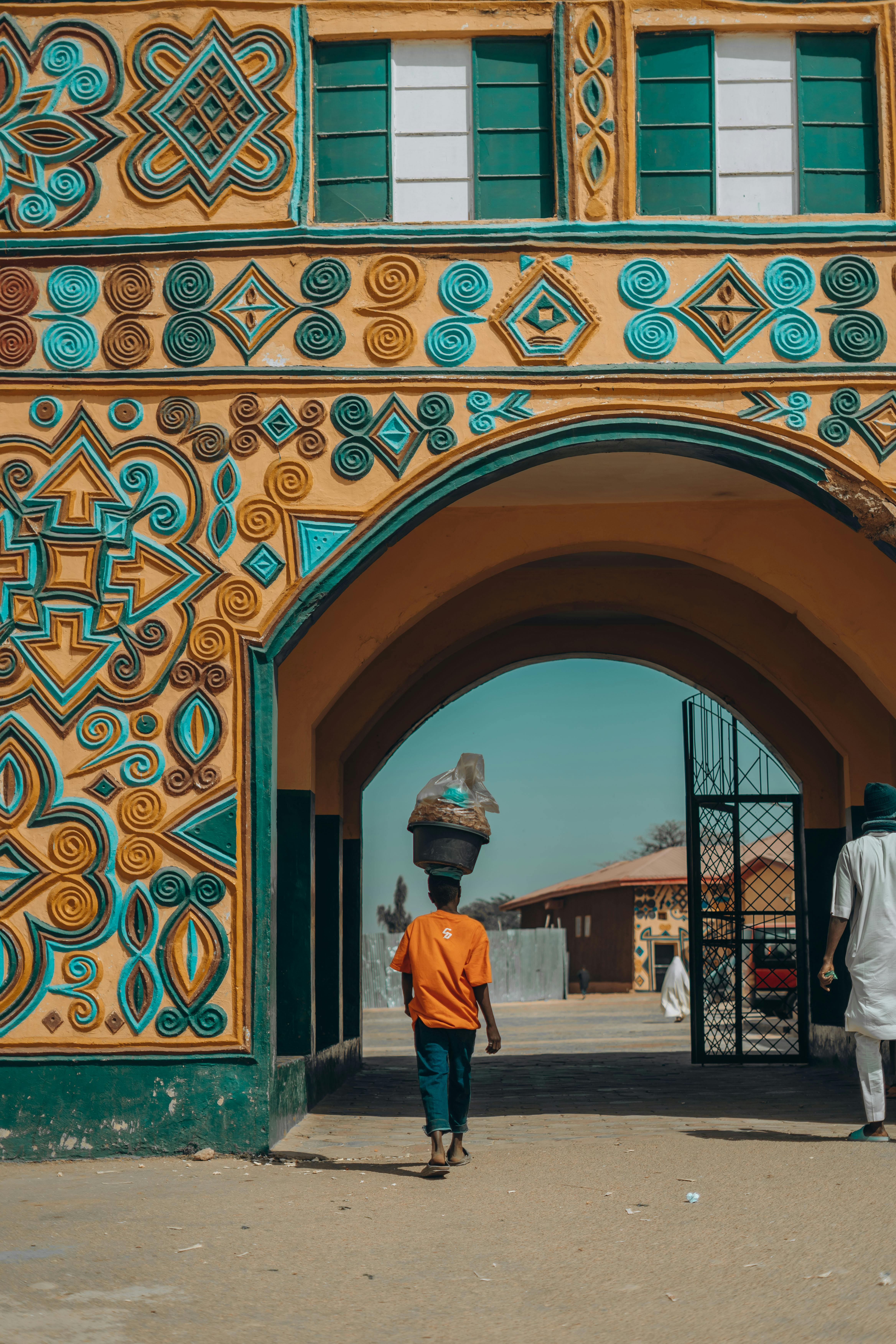 Colorful Archway with Traditional African Art · Free Stock Photo