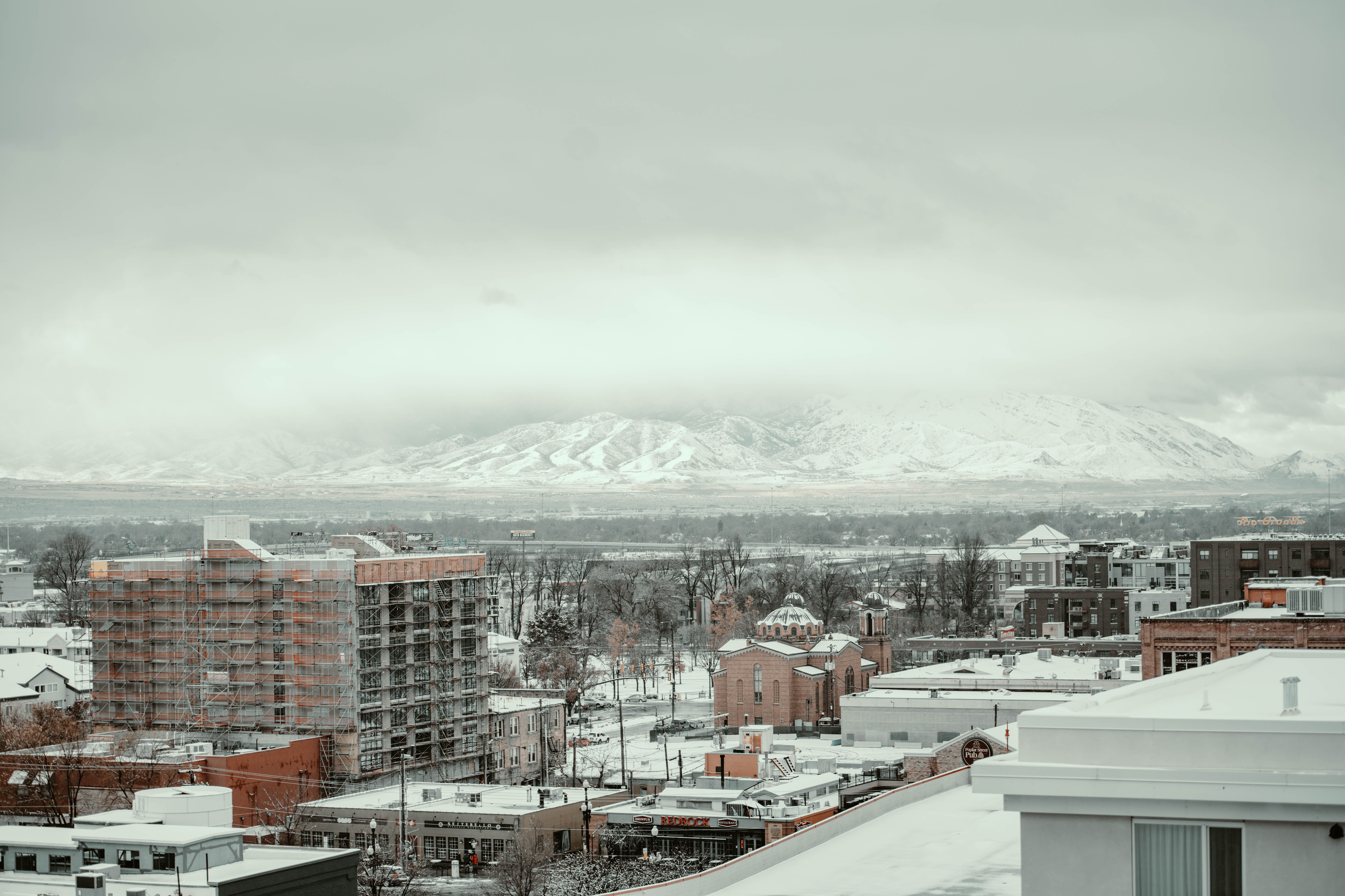 Snowy Urban Landscape in Salt Lake City · Free Stock Photo