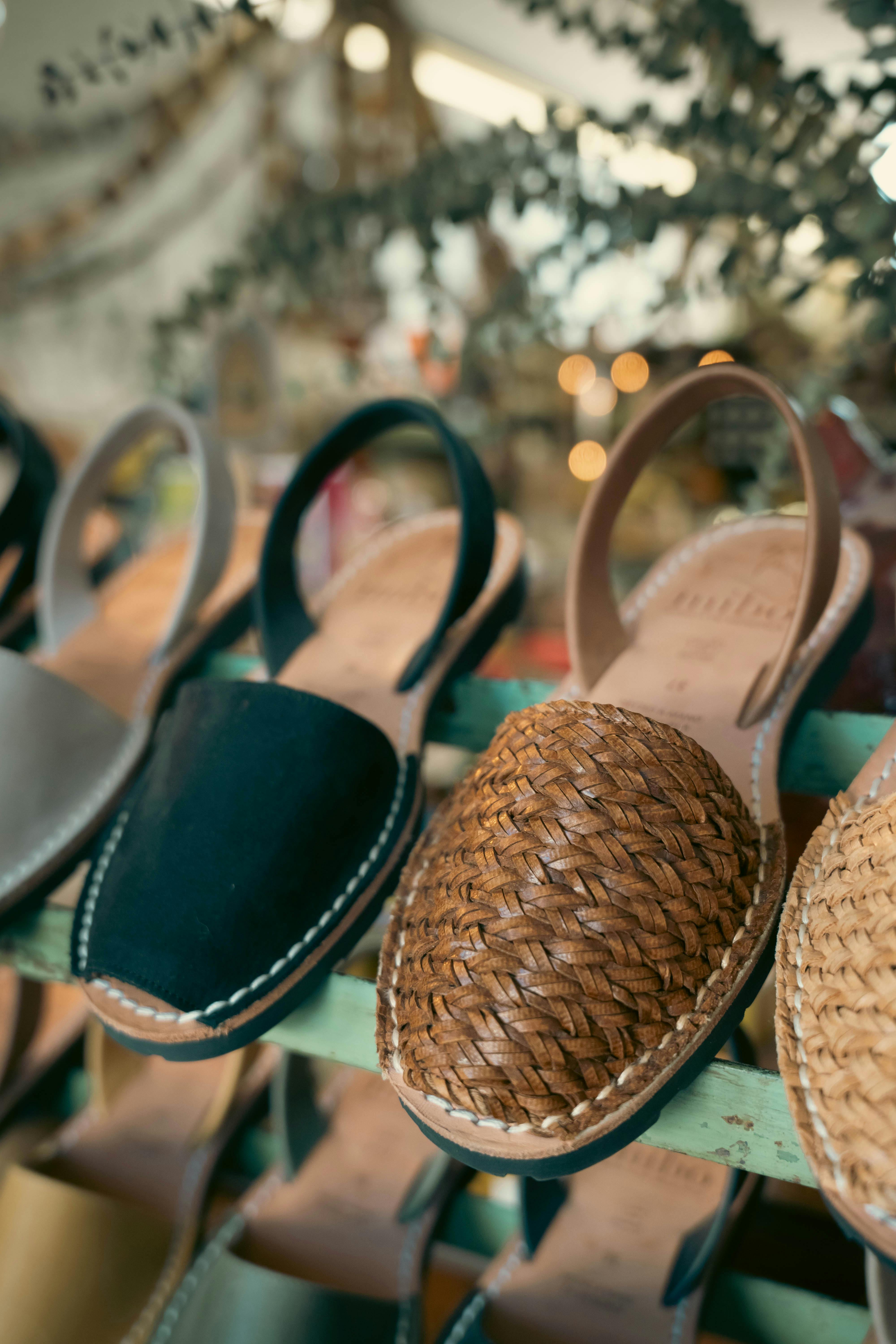 Stylish Sandals Display in Boutique Store · Free Stock Photo