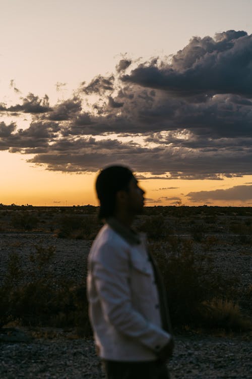 Silueta De Hombre Durante Ocaso · Foto De Stock Gratuita